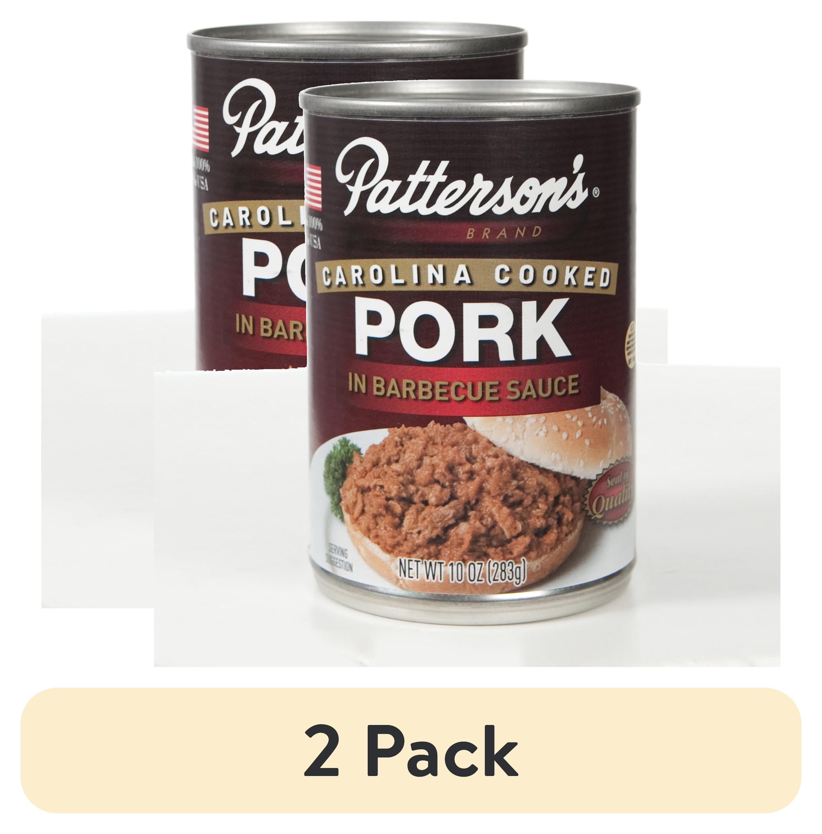(2 pack) Patterson’s Carolina Barbecue Pork, Cooked in Barbecue Sauce ...
