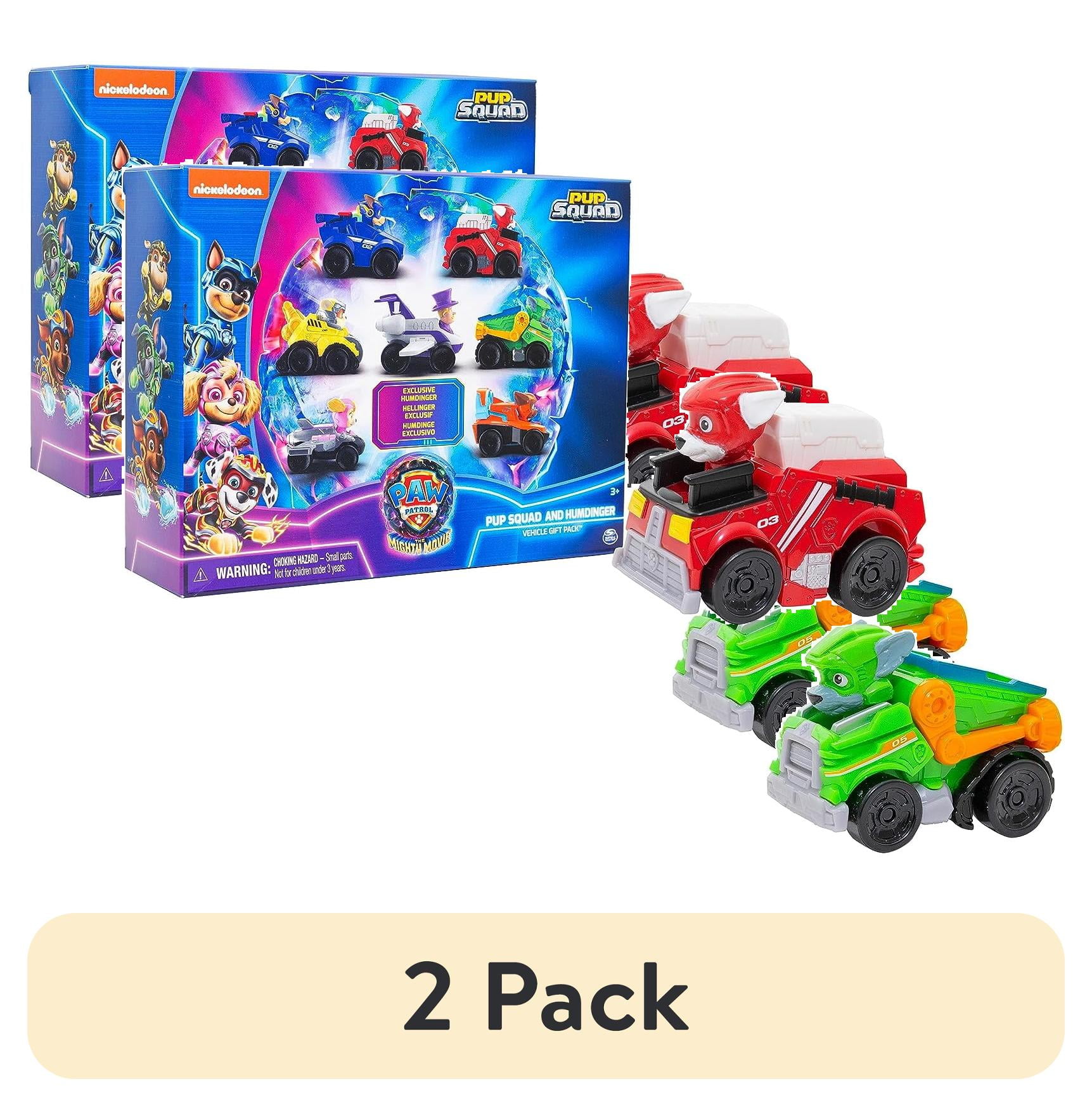 2 Pack Paw Patrol Mighty Movie Toy Vehicle Set - Chase, Marshall, Skye ...