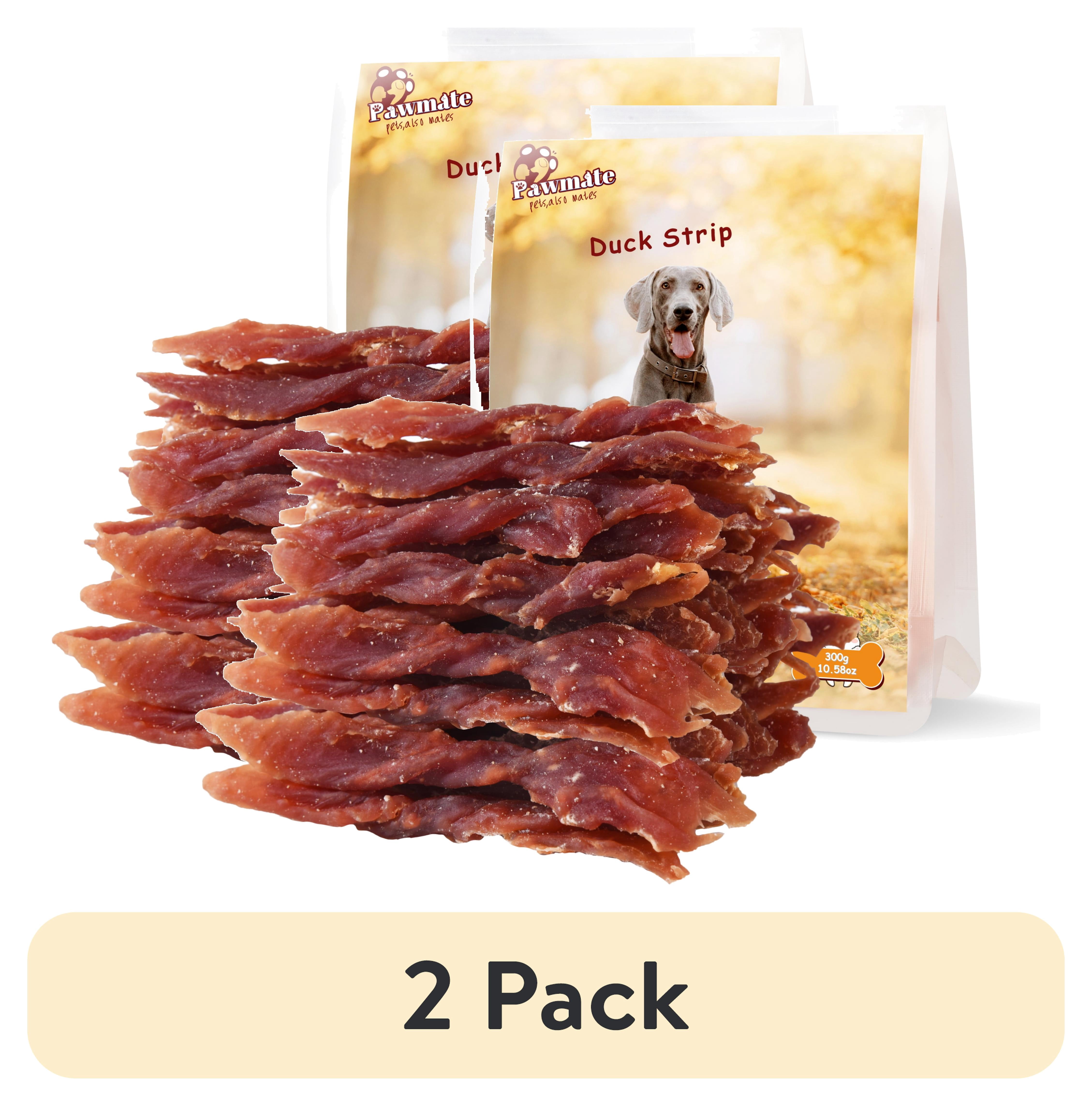 (2 pack) Pawmate Duck Jerky Dog Treats, Premium Jerky Healthy Snacks ...