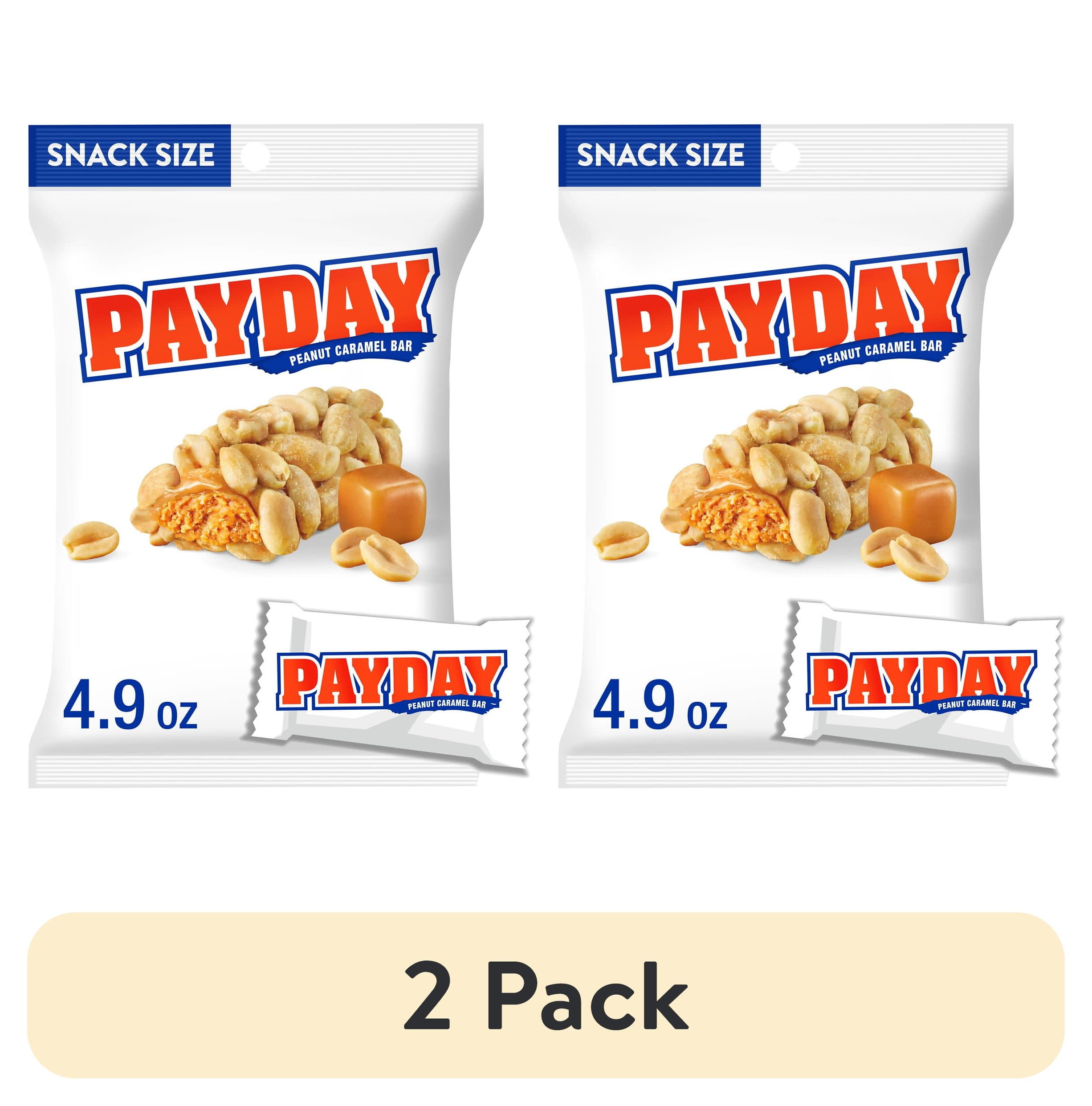(2 pack) Payday Peanut Caramel Snack Size Candy, Bag 4.9 oz - Walmart.com
