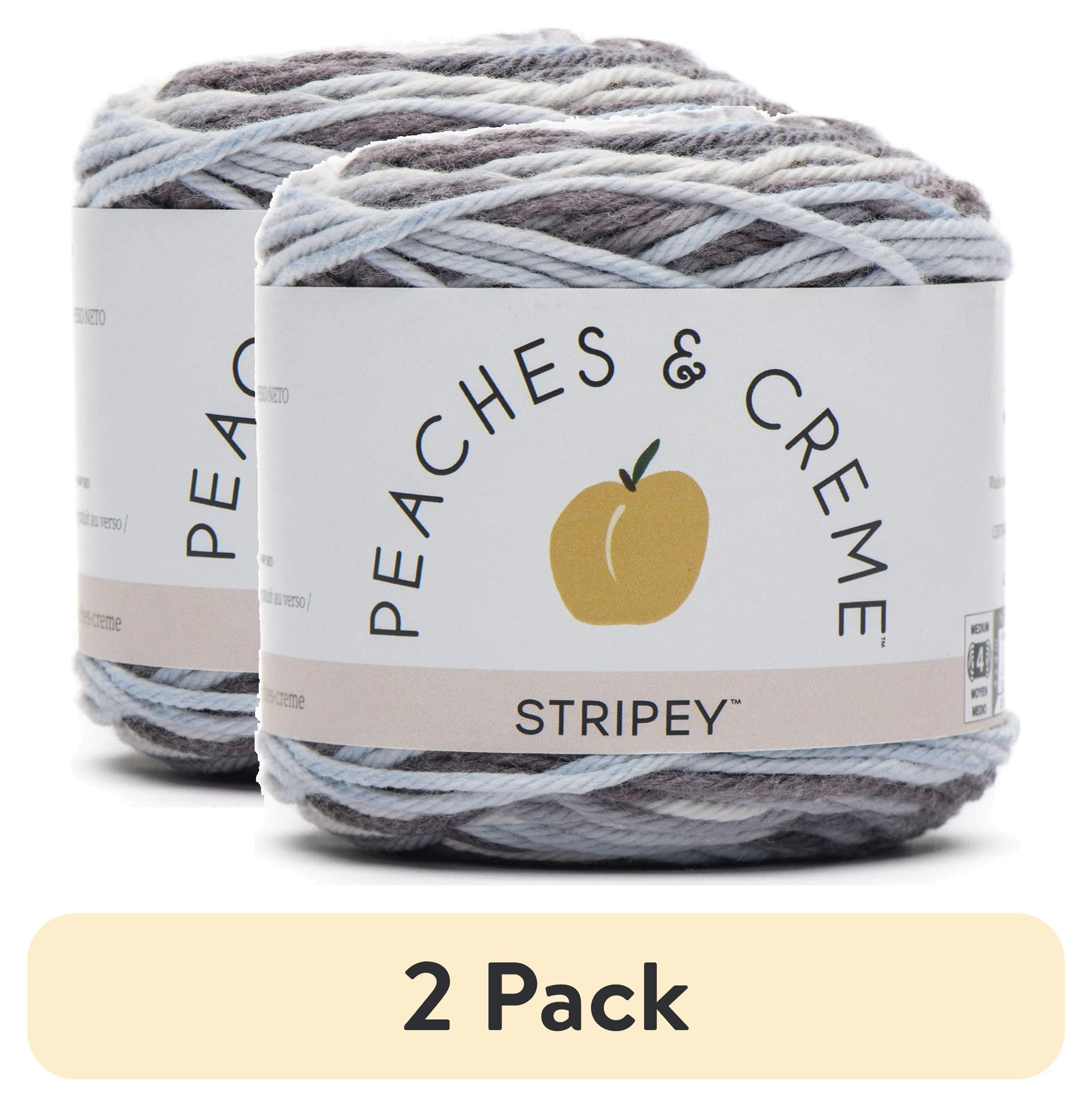 (2 pack) Peaches & Crème Stripey 100% Cotton Flannel Yarn, 102 yd ...