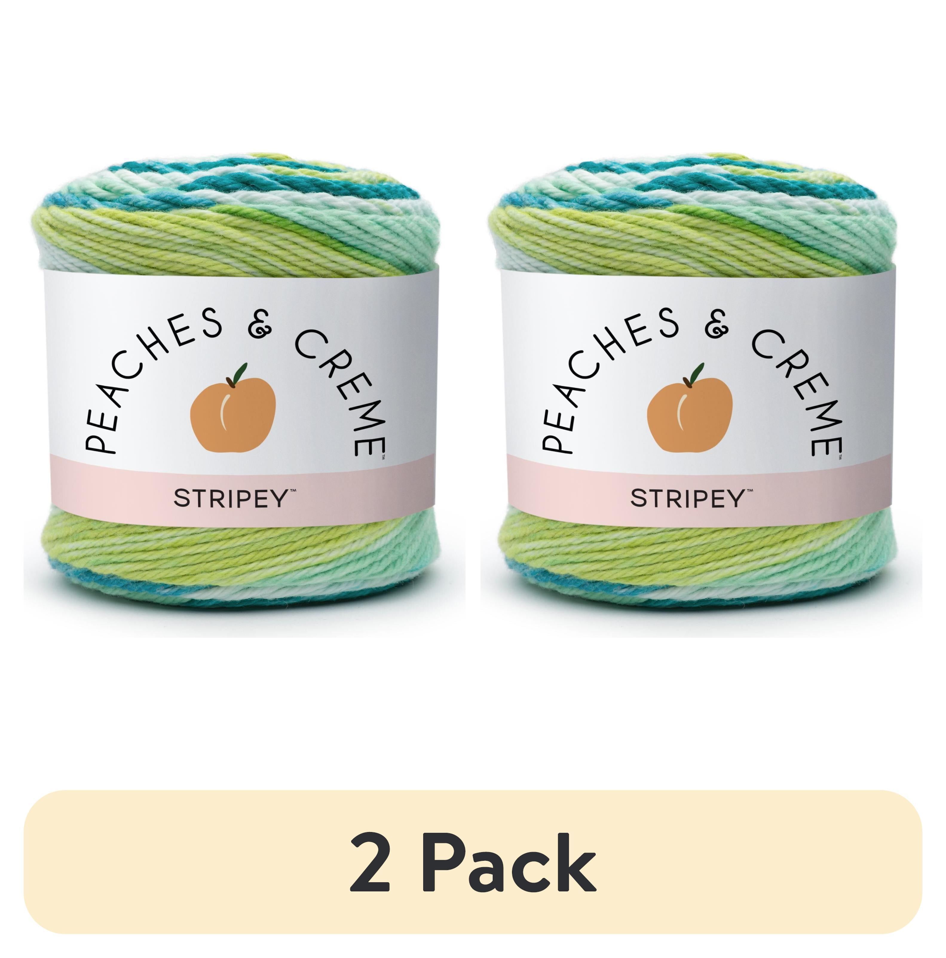 (2 pack) Peaches & Crème Stripey Cotton Yarn, (56.7g/2oz), Green ...