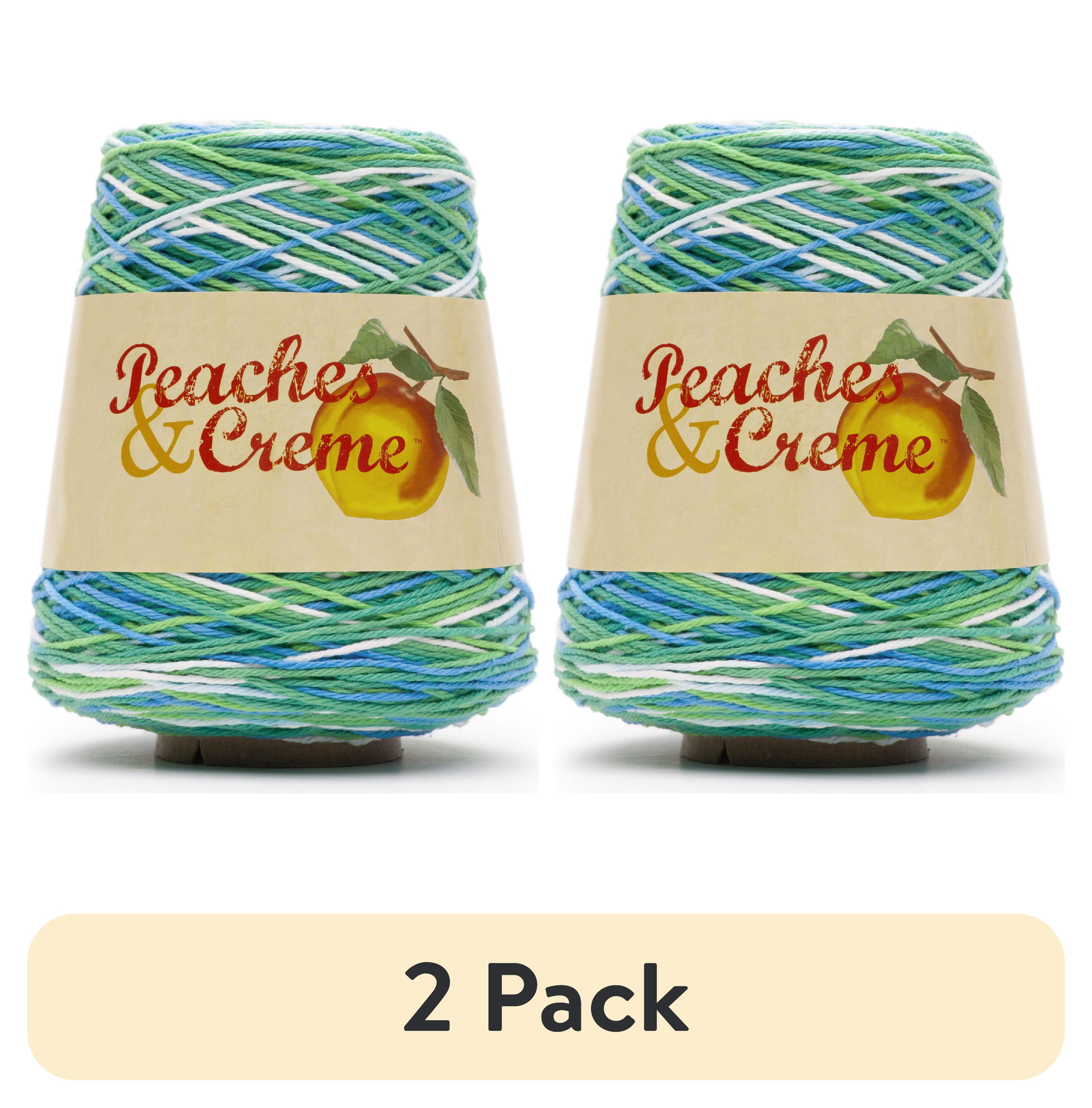 (2 pack) Peaches & Creme Cone 4 Medium Cotton Yarn, Emerald Energy ...