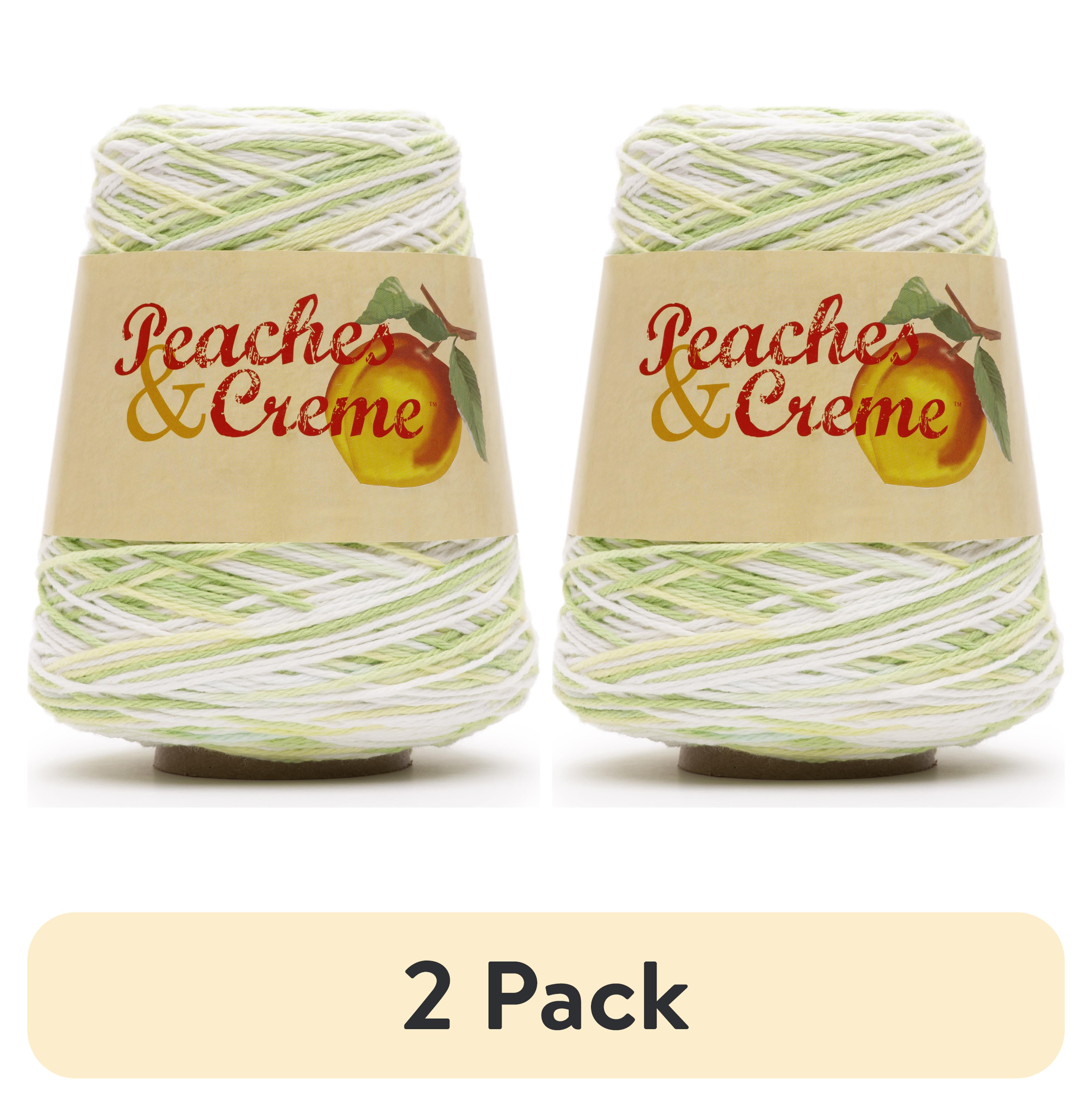 (2 pack) Peaches & Creme Cone 4 Medium Cotton Yarn, Limeade 14oz/400g ...