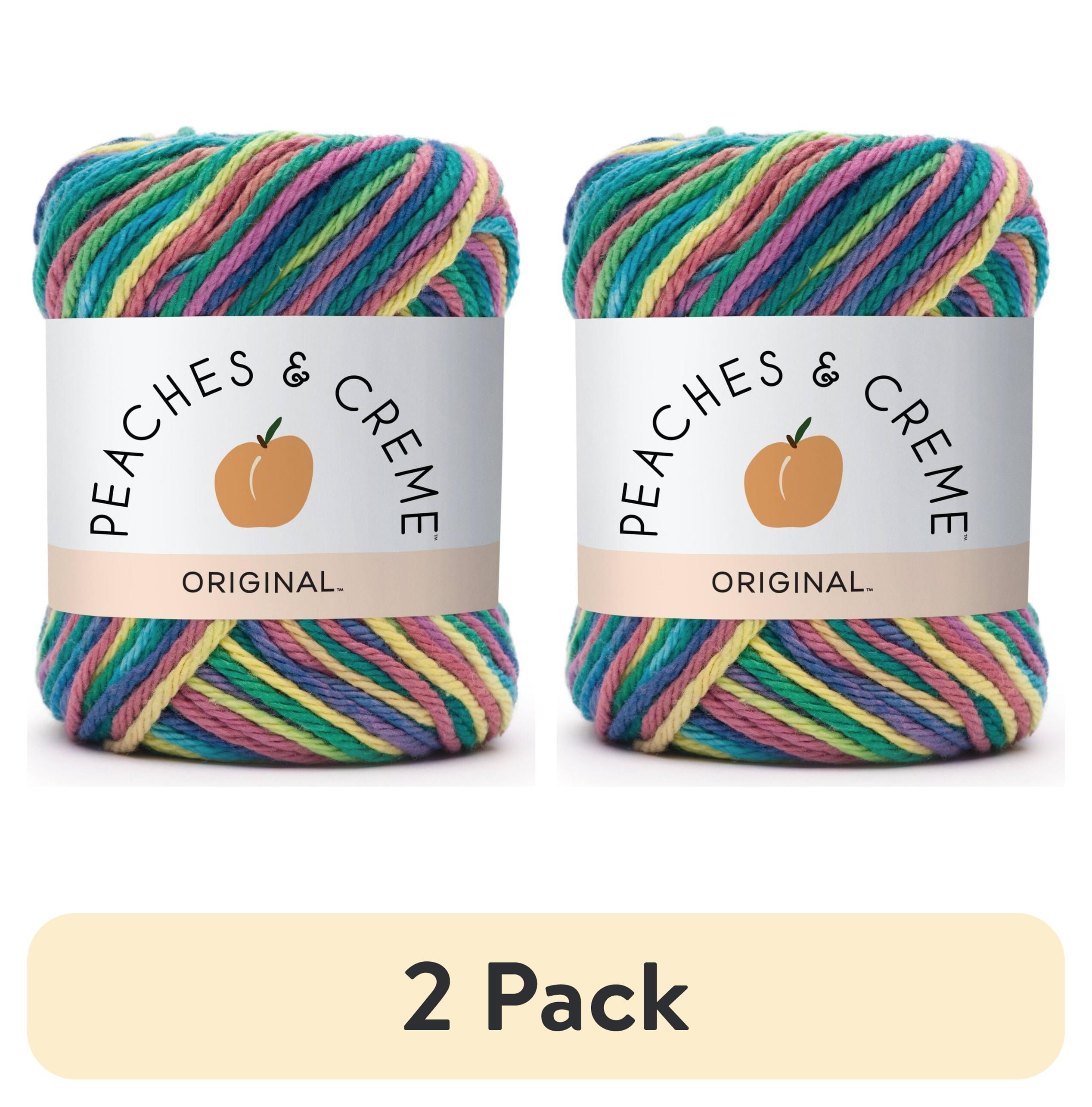 (2 pack) Peaches & Creme Ombre 4 Medium Cotton Yarn, Psychedelic 2oz/56 ...