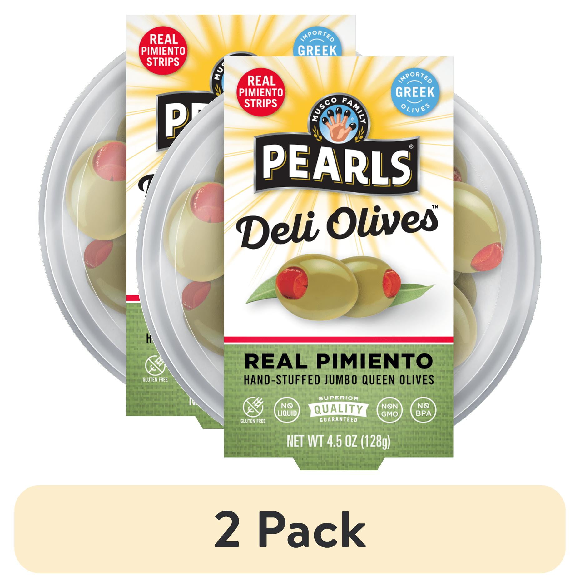 (2 pack) Pearls Deli Olives Real Pimiento Hand Stuffed Jumbo Olives 3.5 ...