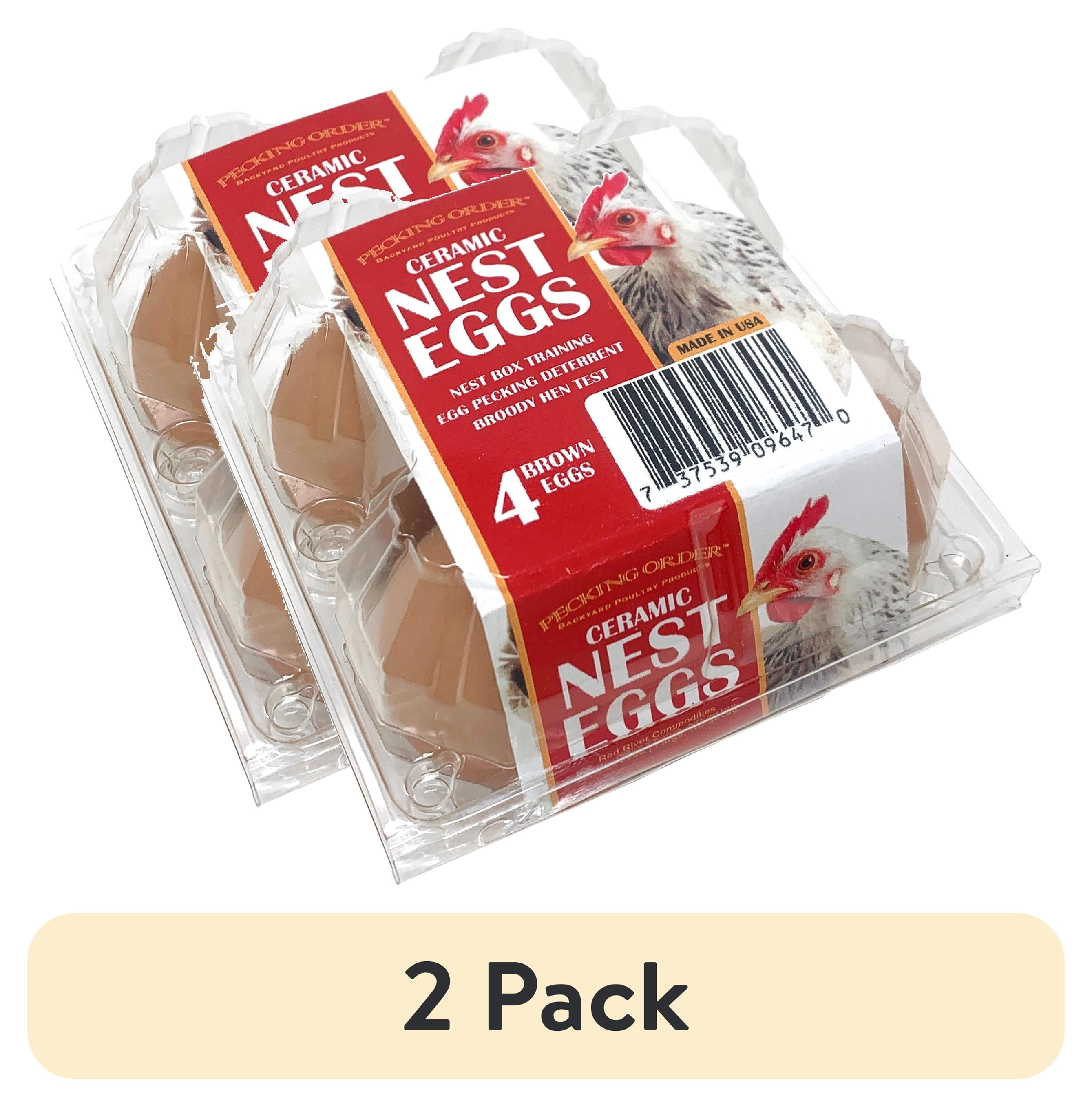 (2 pack) Pecking Order Ceramic Nest Brown Eggs 4-Pack, for Chicken ...