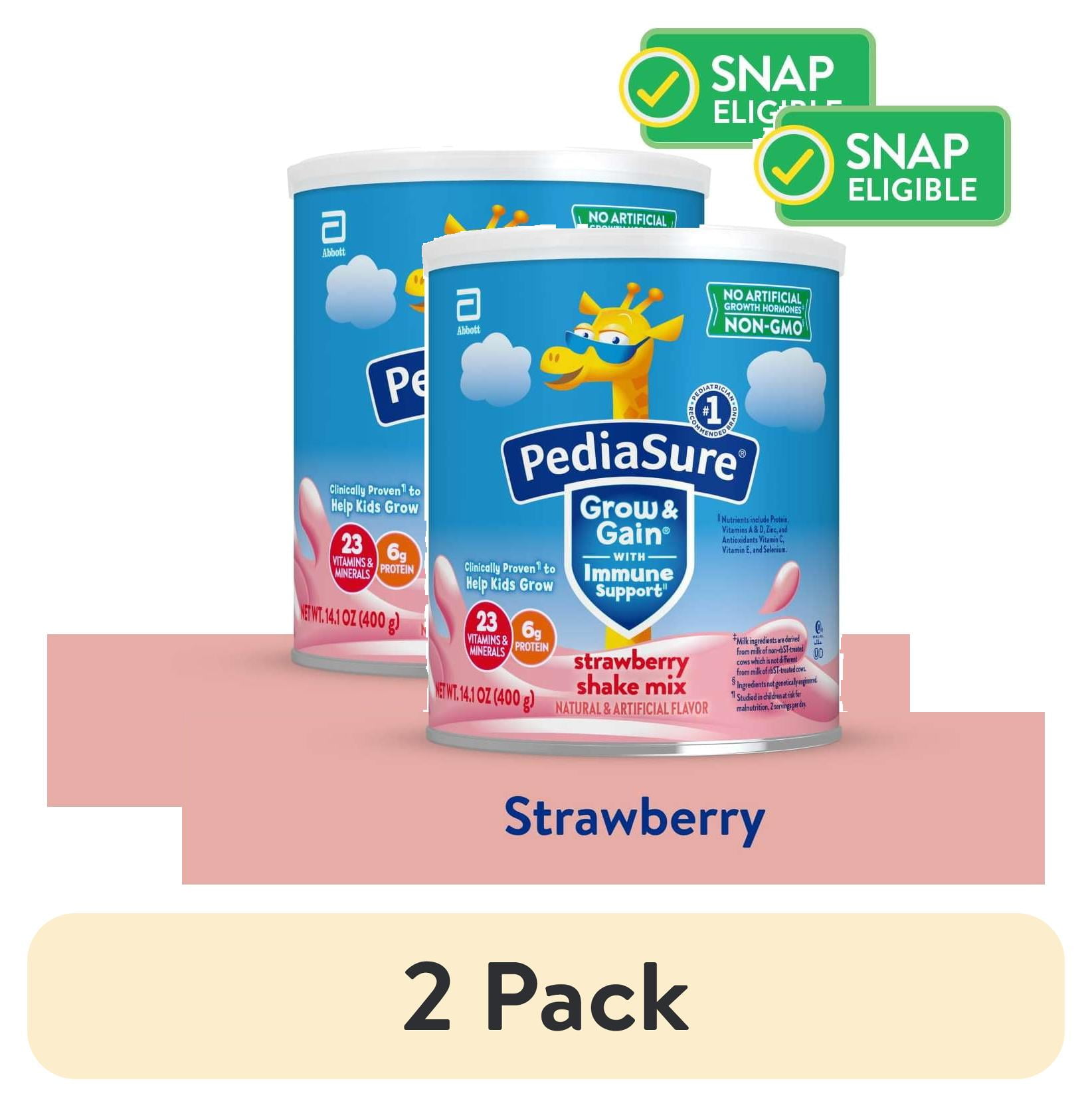 (2 pack) PediaSure Grow & Gain Shake Mix Powder, Strawberry, 14.1 oz ...