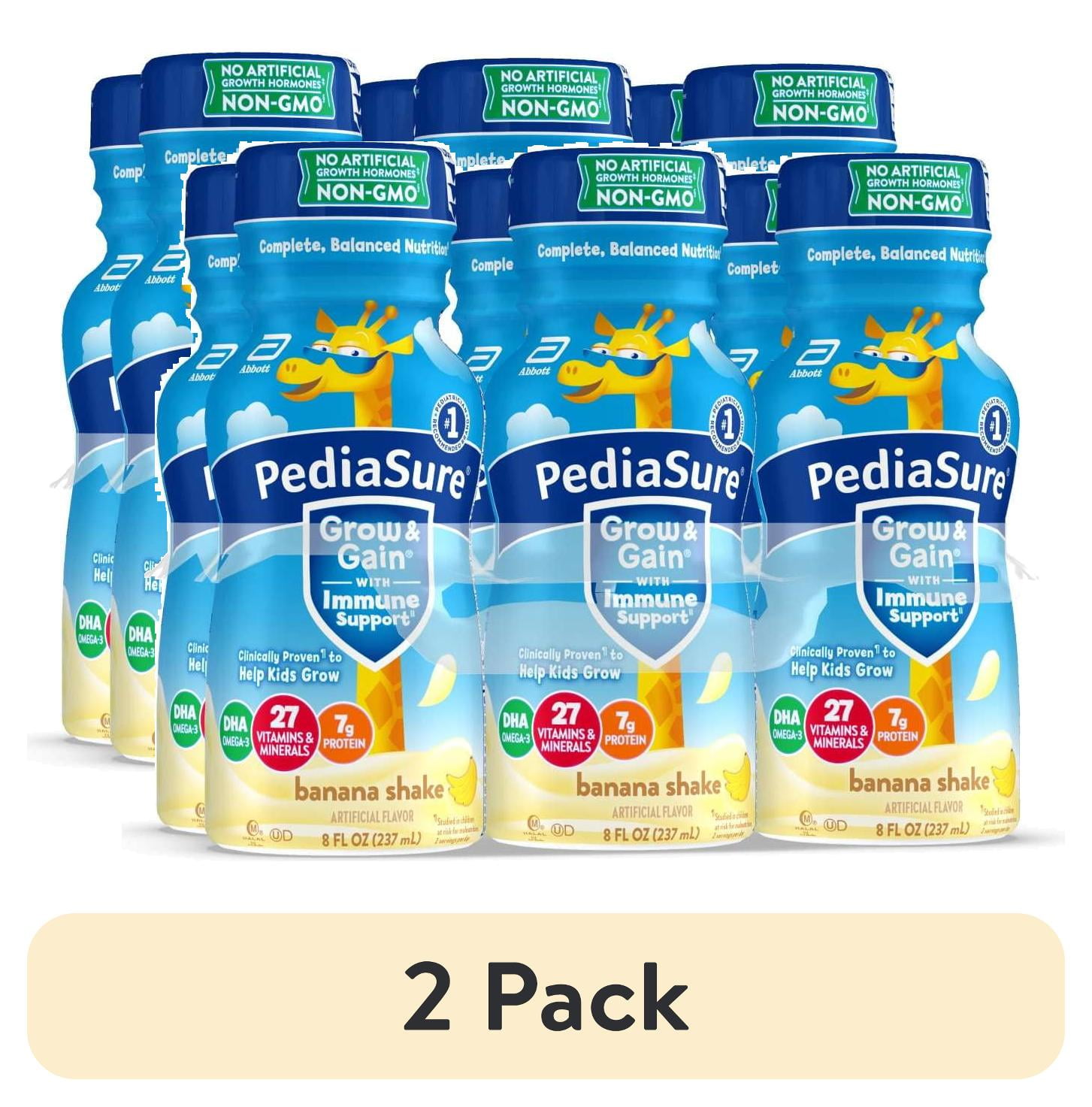 (2 pack) PediaSure Grow & Gain With Immune Support, Banana, 8-fl-oz ...