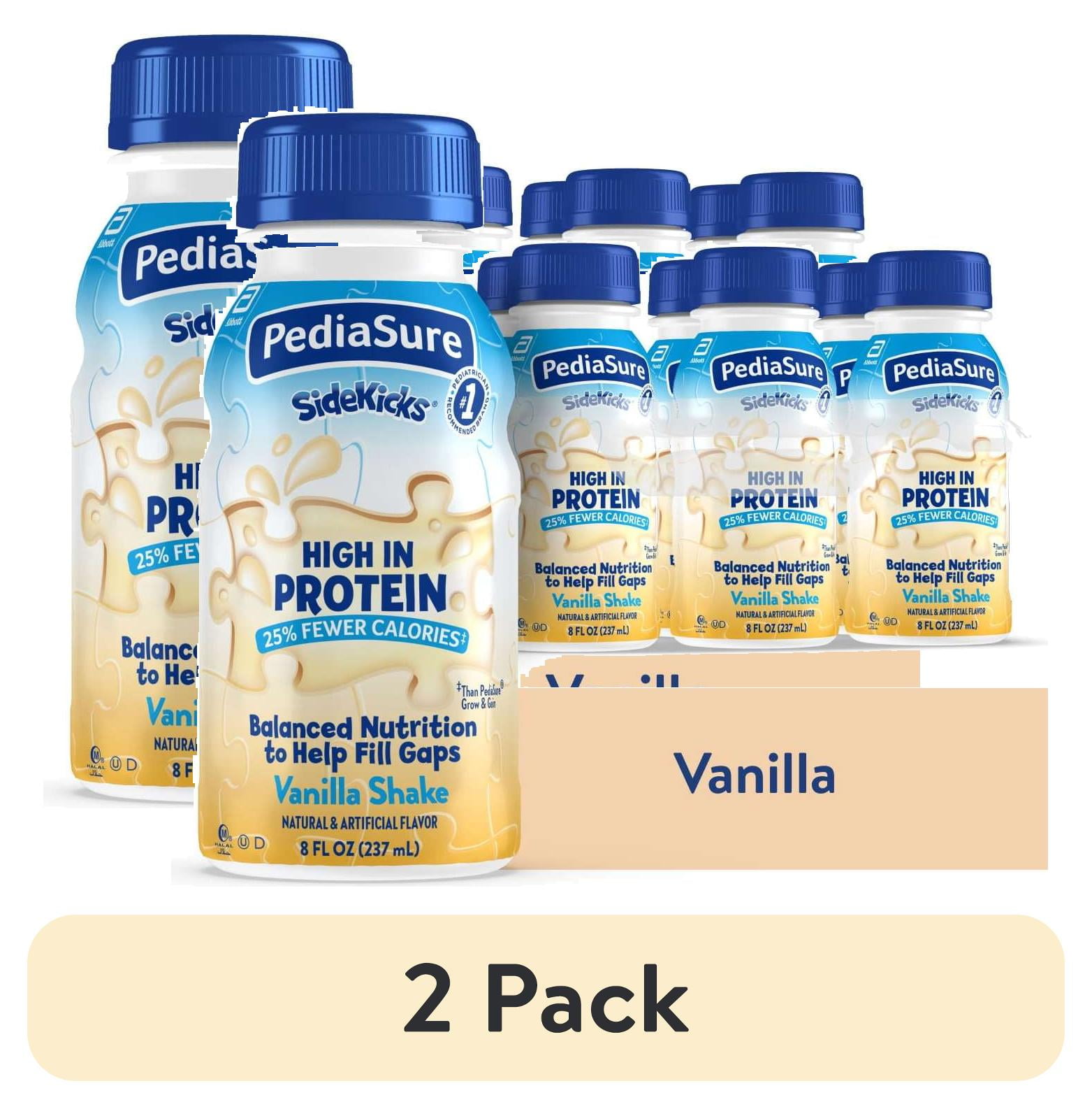 (2 pack) PediaSure SideKicks, Kids Protein Shake, Vanilla, 8-fl-oz ...