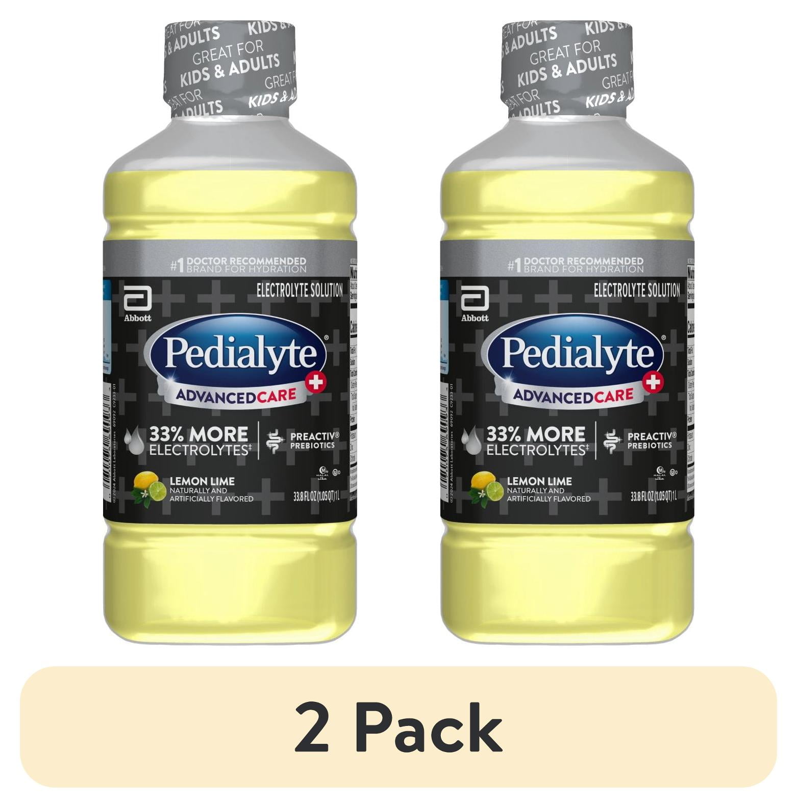 (2 pack) Pedialyte AdvancedCare Plus Electrolyte Drink, Lemon Lime, 1 ...