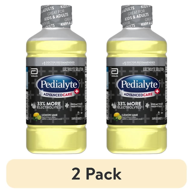 (2 pack) Pedialyte AdvancedCare Plus Electrolyte Drink, Lemon Lime, 1 ...