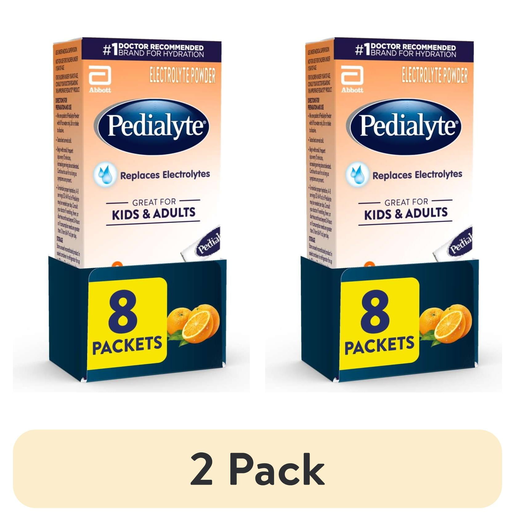 (2 pack) Pedialyte Electrolyte Powder Packets, Orange, 8 Count ...