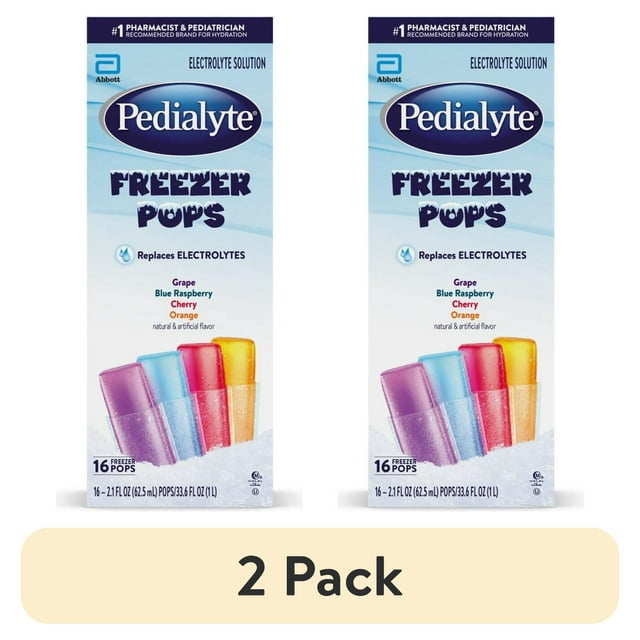 (2 pack) Pedialyte Electrolyte Solution Freezer Pops, Variety Pack ...
