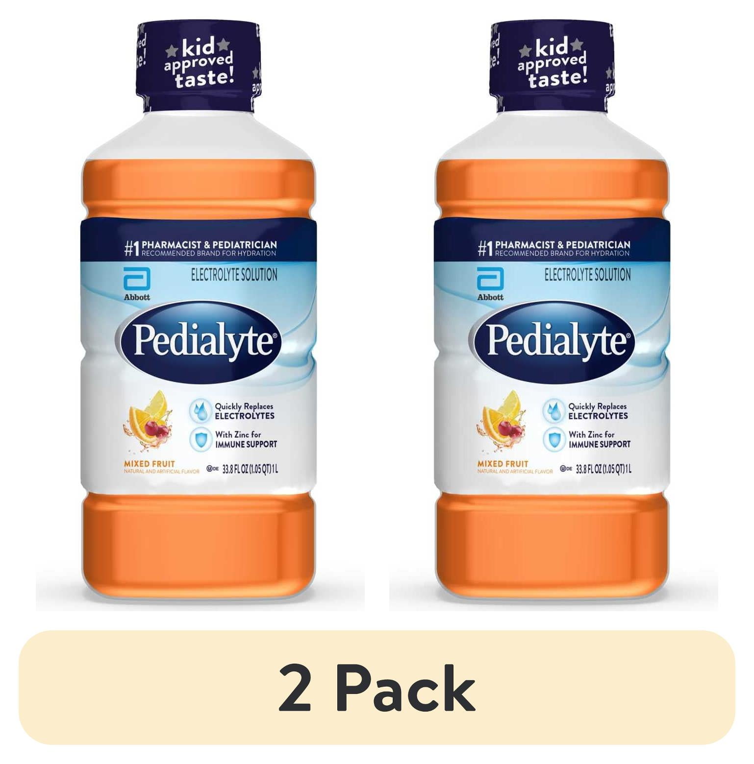 (2 pack) Pedialyte Electrolyte Solution, Mixed Fruit, 1 Liter - Walmart.com