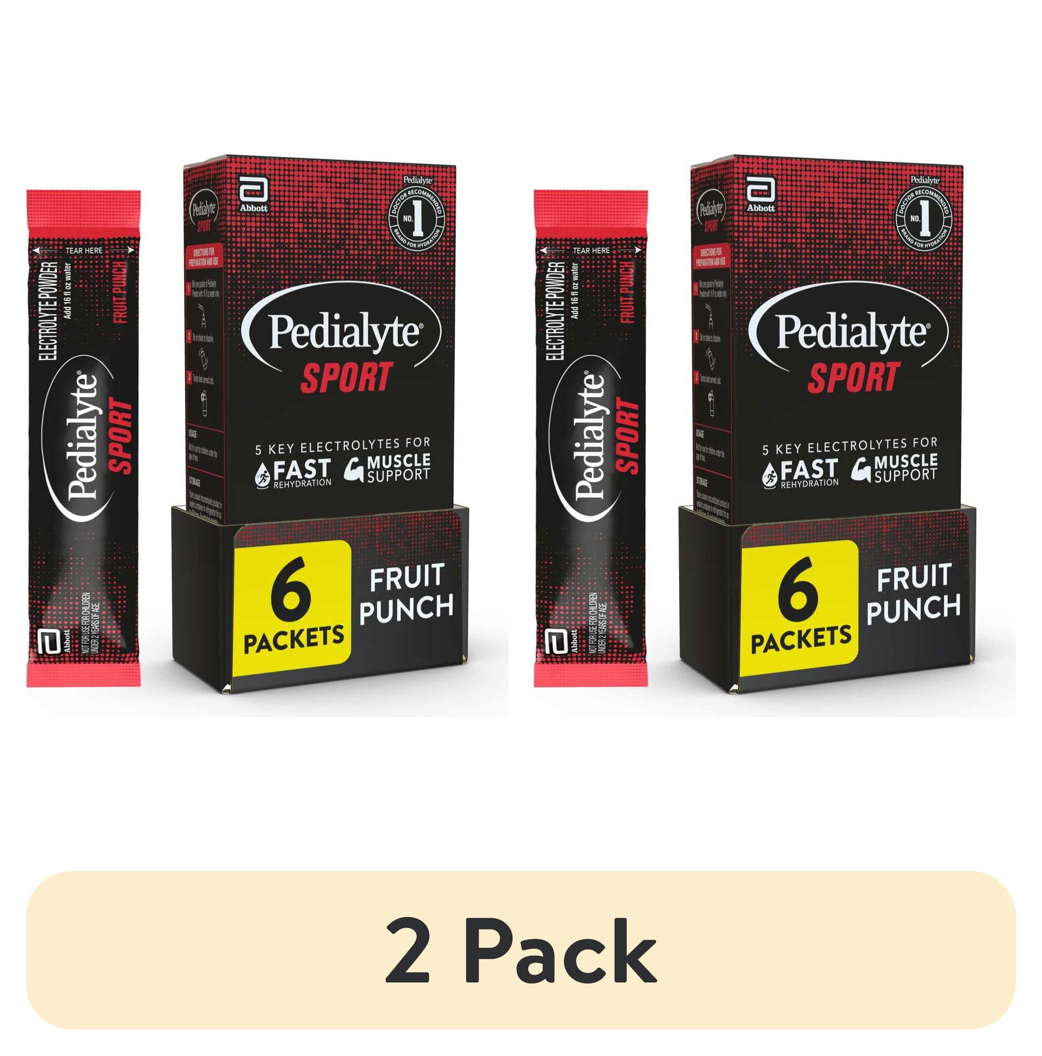 (2 pack) Pedialyte Sport Electrolyte Powder, Fruit Punch, 6 Powder ...