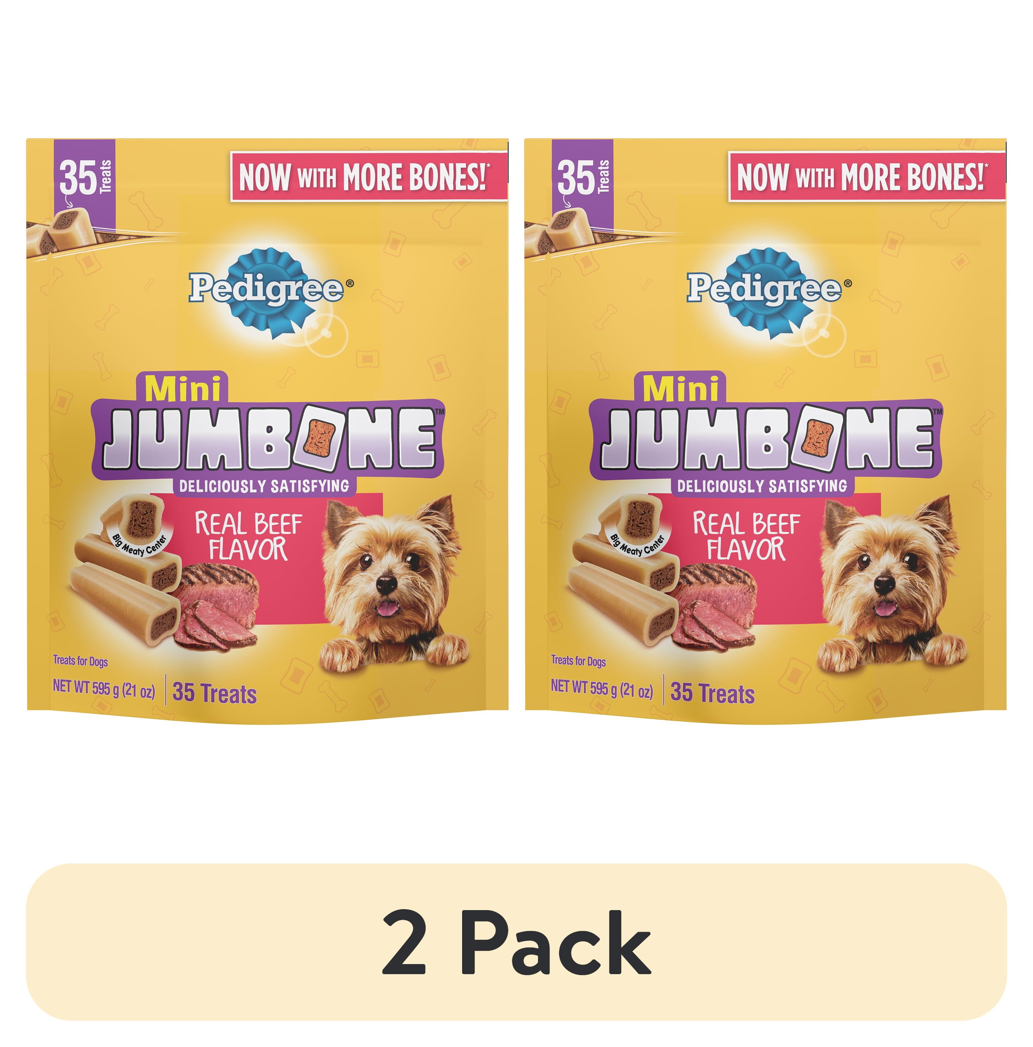 (2 pack) Pedigree Mini Jumbone Beef Flavor, Small Dog Treats, 21 Oz ...