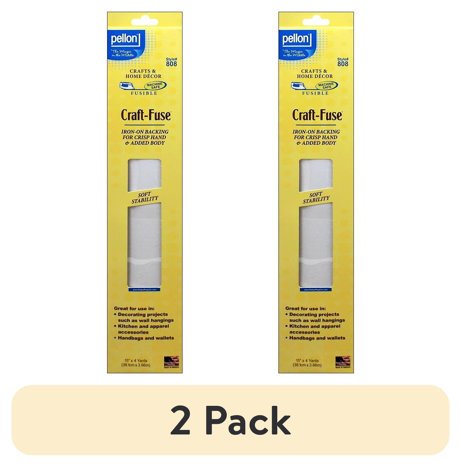 (2 pack) Pellon 808 Craft Fuse Sewing Stabilizer 15"x 4 Yards Precut ...