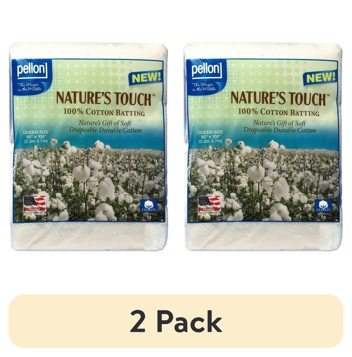 (2 pack) Pellon Cotton Quilting Batting, off-White Queen 90" x 108 ...