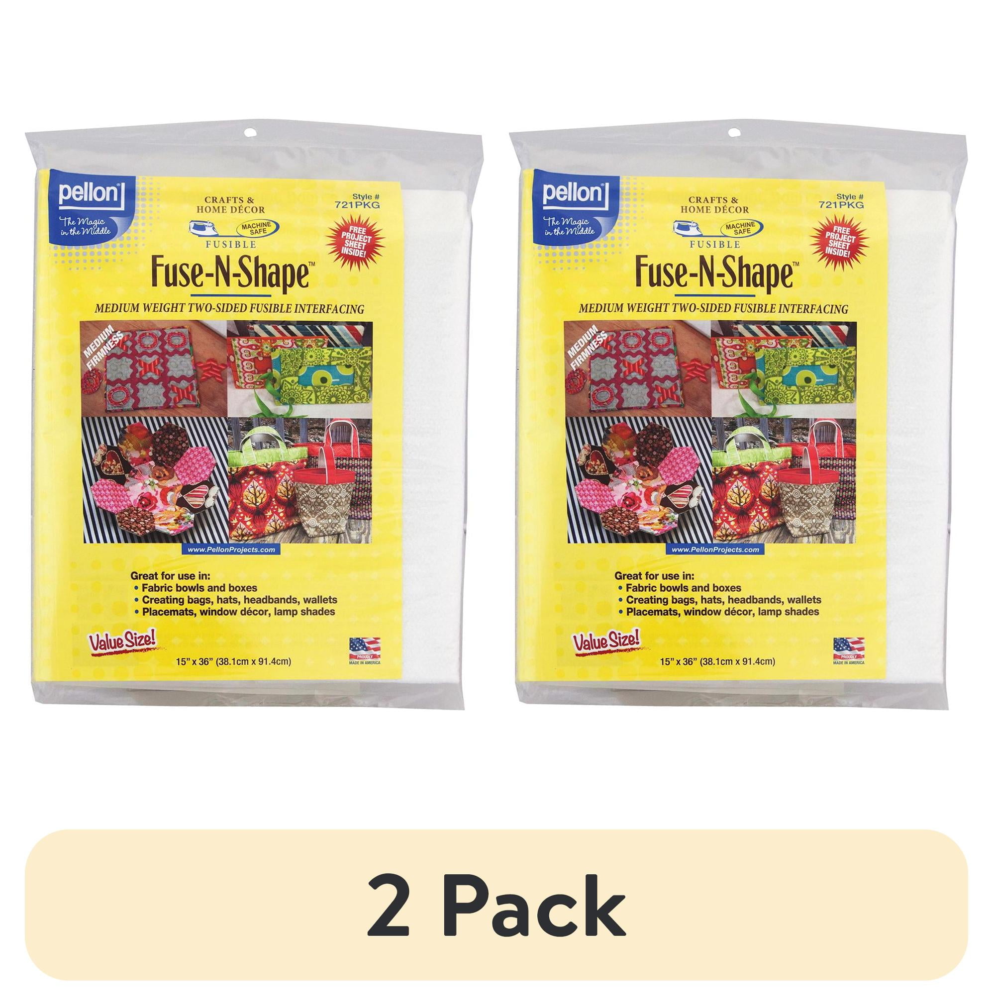 (2 pack) Pellon Fuse-N-Shape Mediumweight Fusible Interfacing-White 15"X36" - Walmart.com