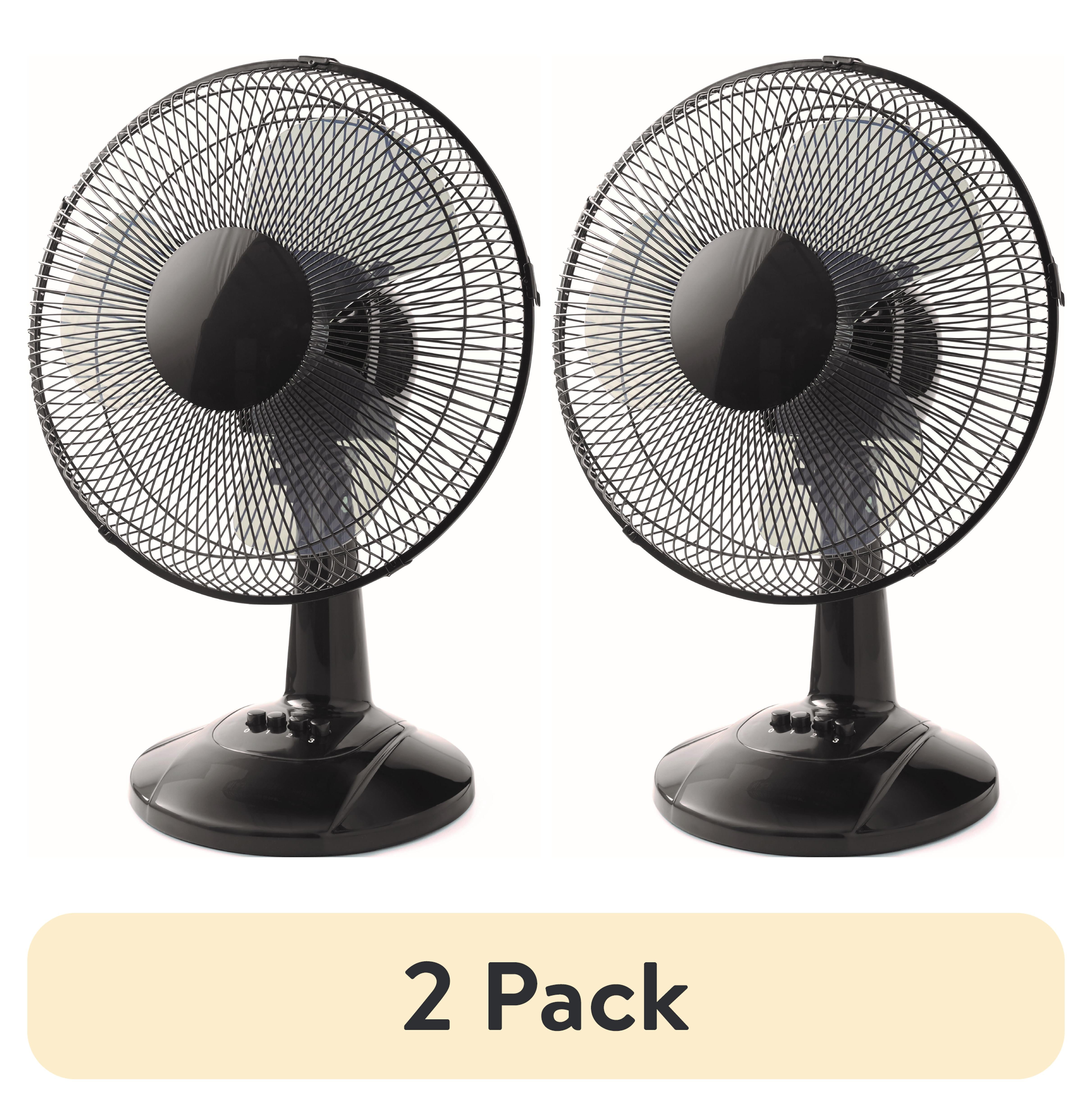 (2 pack) Pelonis 12" Fan Head, Oscillating, Portable Table Fan 3-Speeds ...