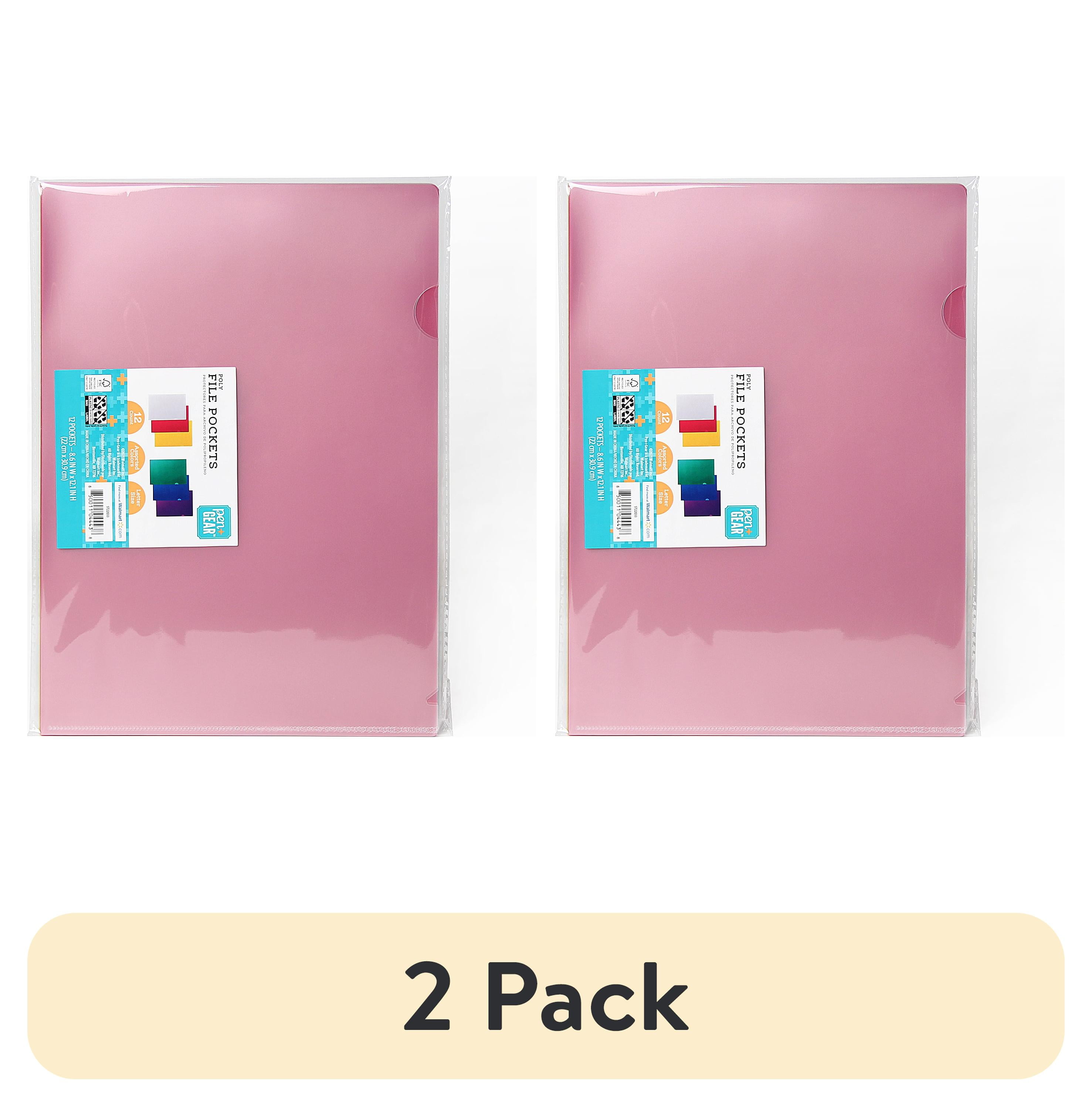 (2 pack) Pen+Gear 12 Pieces of Poly File Pockets, Assorted Colors, 8.6 ...
