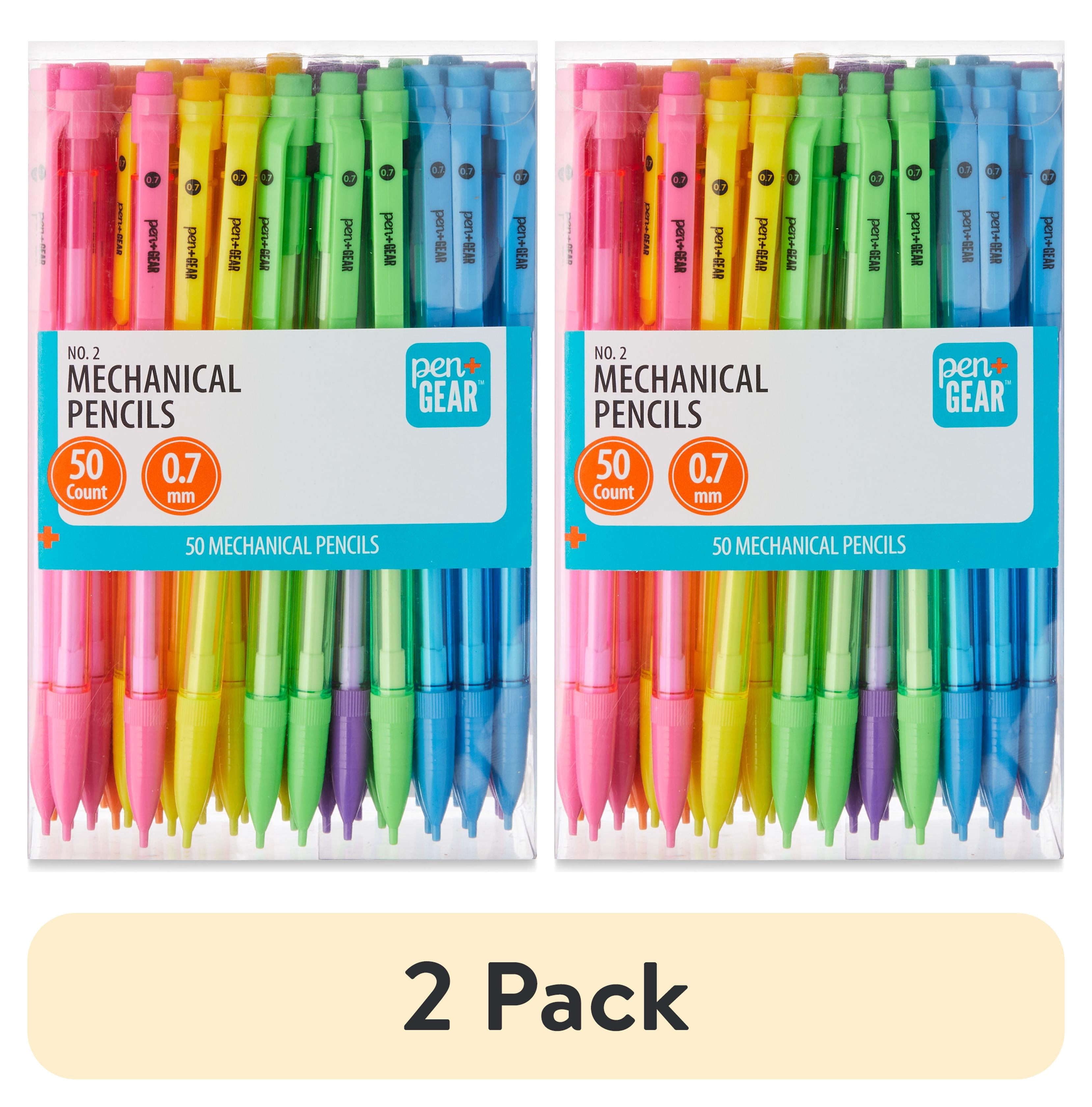 (2 pack) Pen + Gear #2 Mechanical Pencils, Medium Point, 0.7 mm, 50 ...