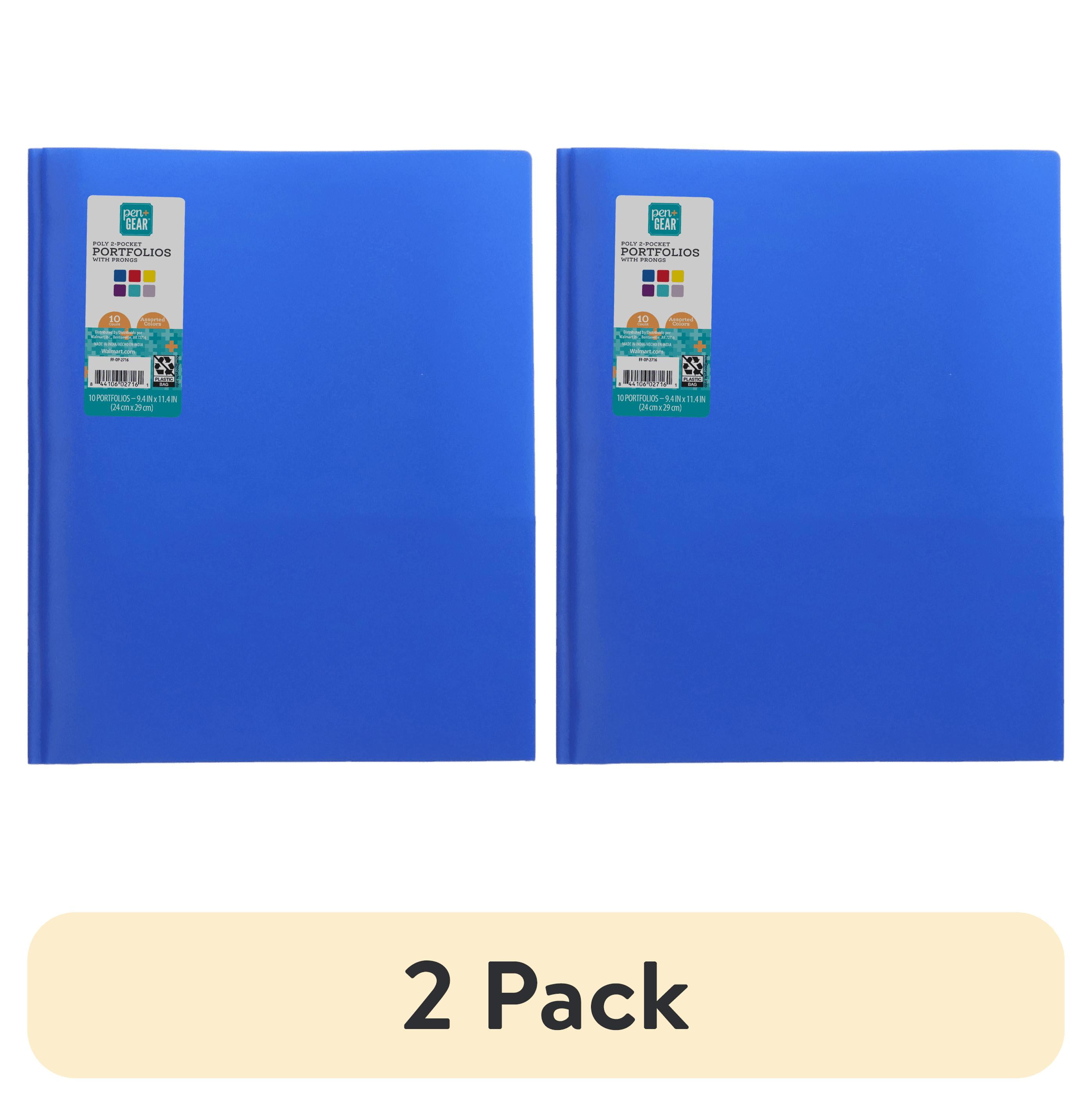 (2 pack) Pen+Gear 2 Pocket Poly Portfolio with Prongs, Multicolor, 10 ...