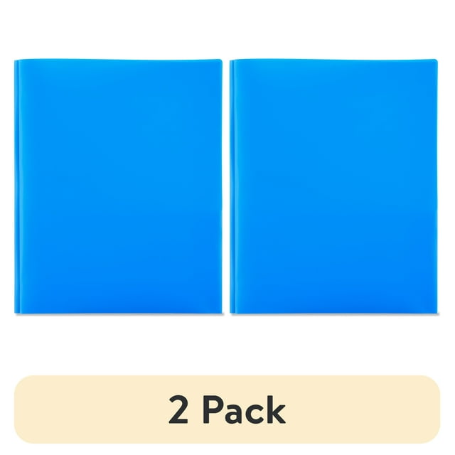 (2 pack) Pen+Gear 3-Prong 2-Pocket Poly Folder, Blue - Walmart.com