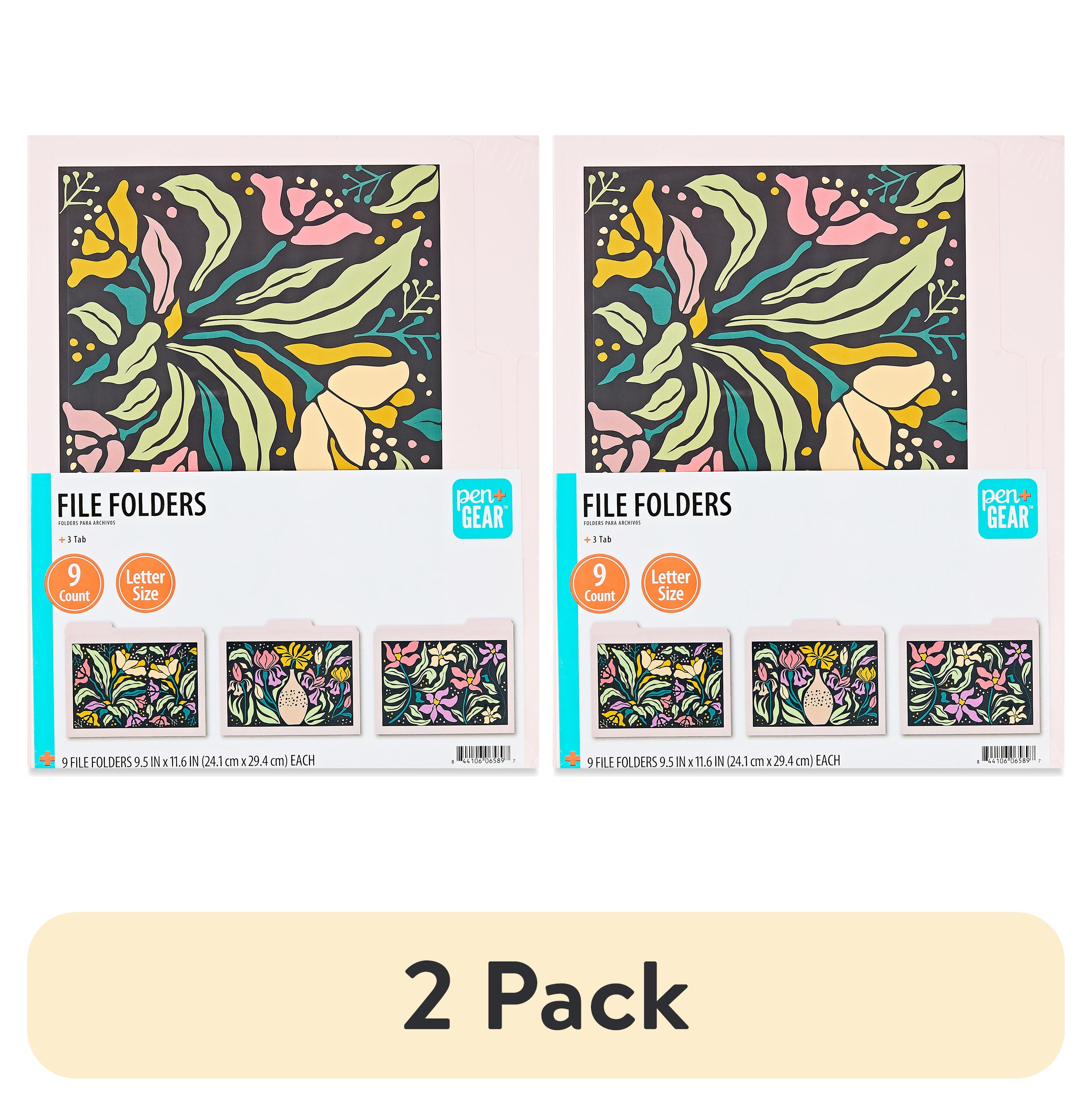 (2 pack) Pen+Gear 3-Tab File Folders, Letter Size, Multi-Color Floral ...