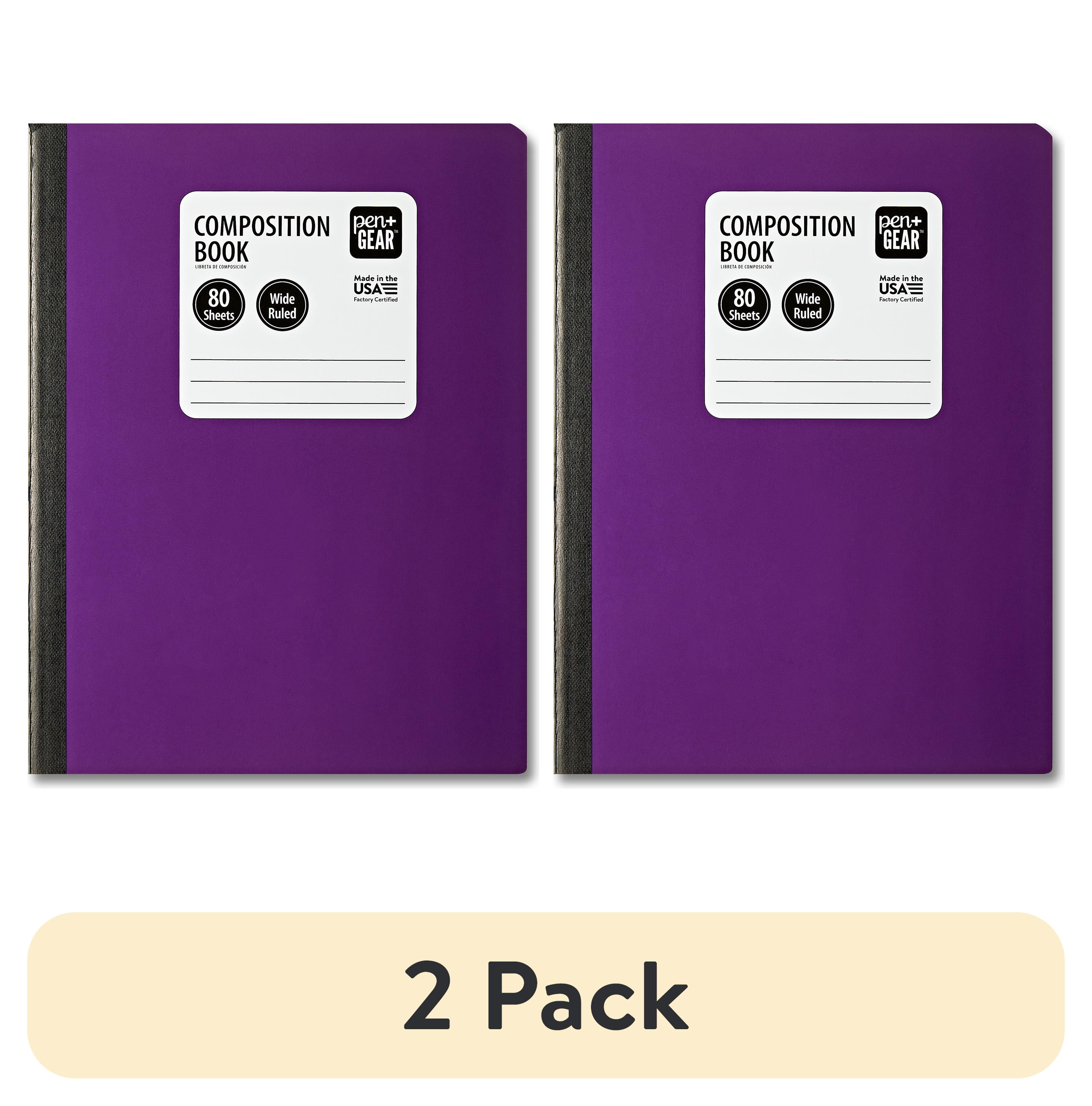 (2 pack) Pen+Gear Wide Rule Composition Book, 7.5" x 9.75", Purple, 80 ...
