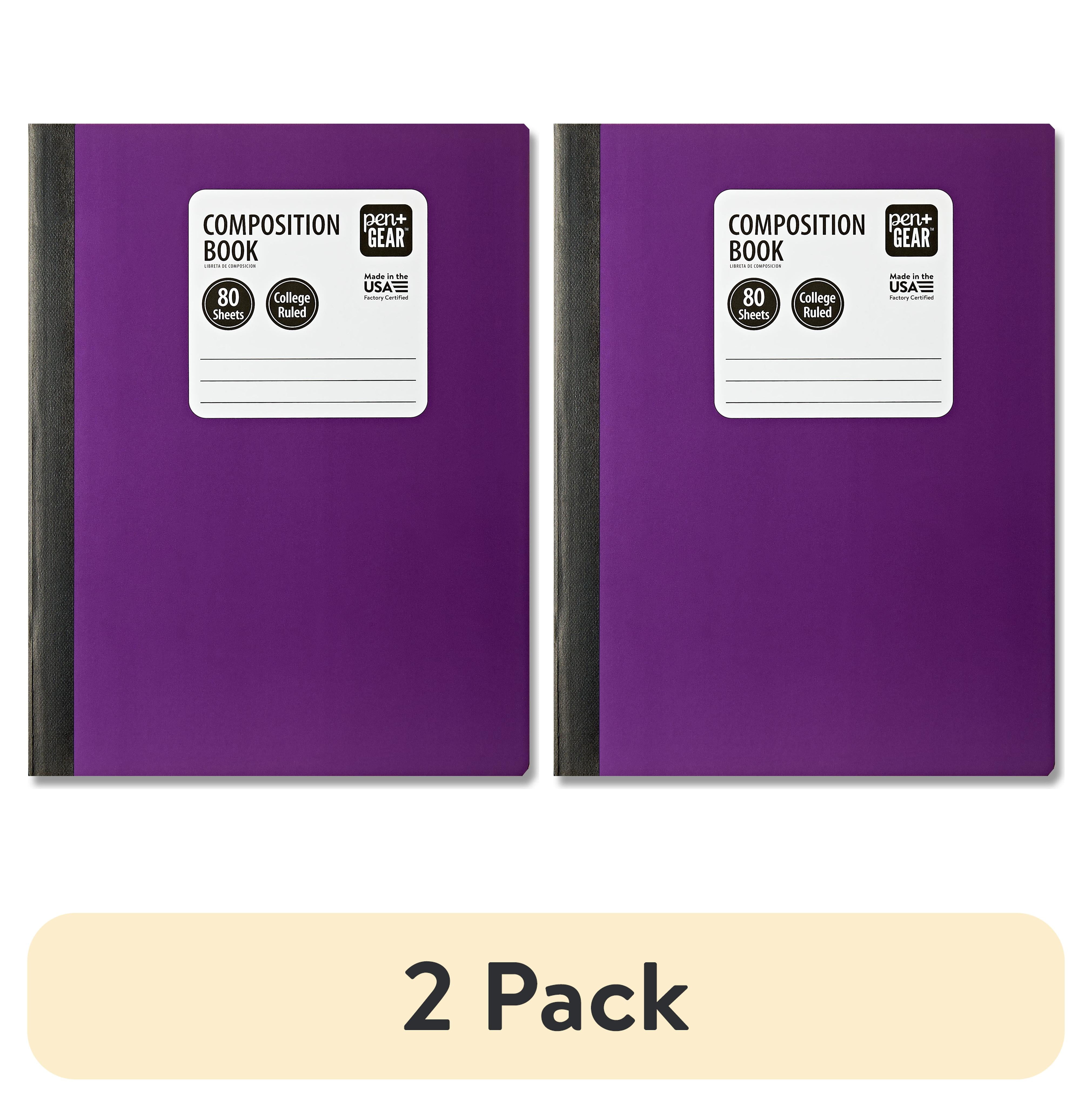 (2 pack) Pen+Gear College Rule Composition Book, 7.5" x 9.75", Purple ...