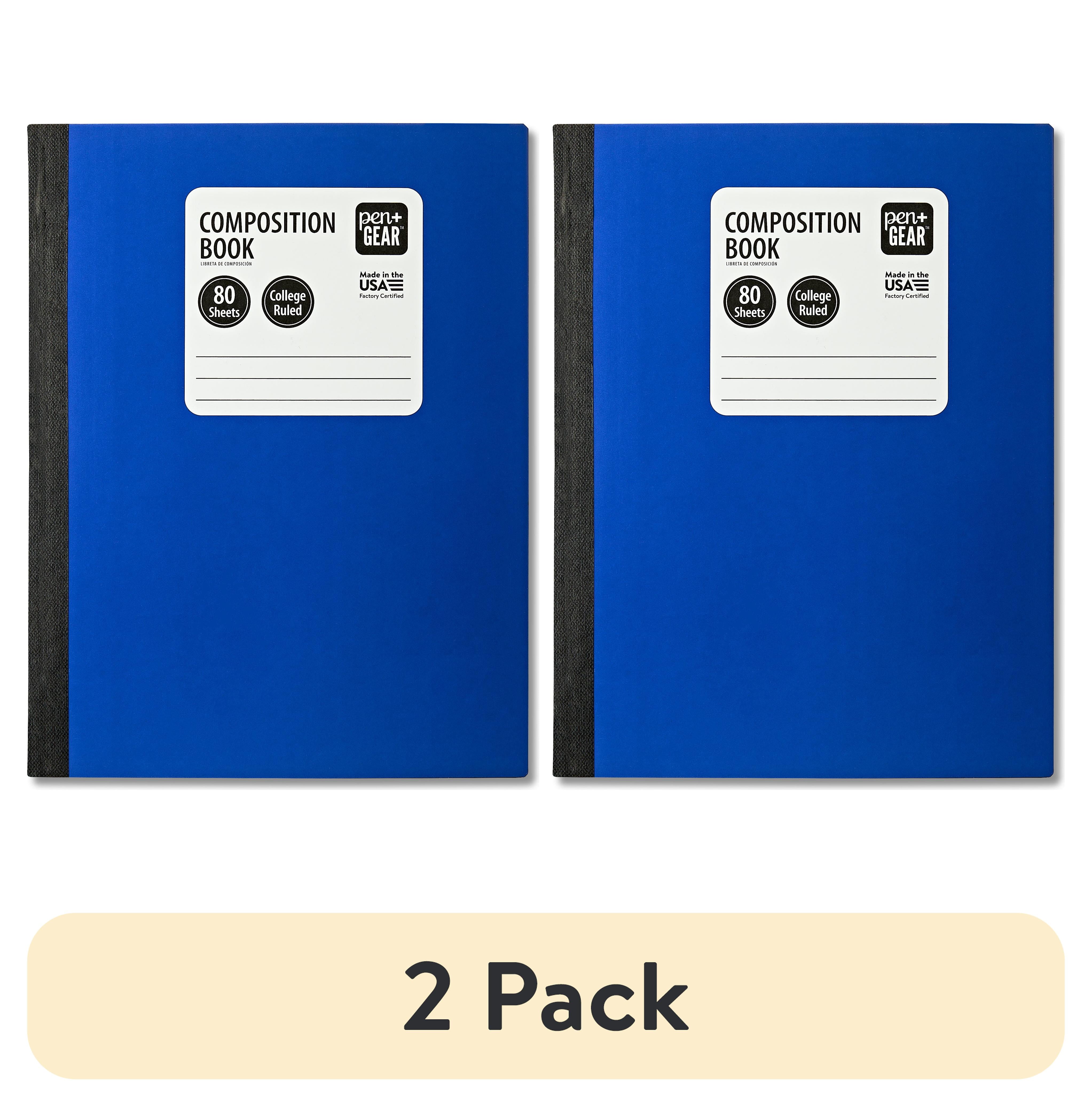 (2 pack) Pen+Gear College Rule Composition Book, 7.5" x 9.75", Blue, 80 ...