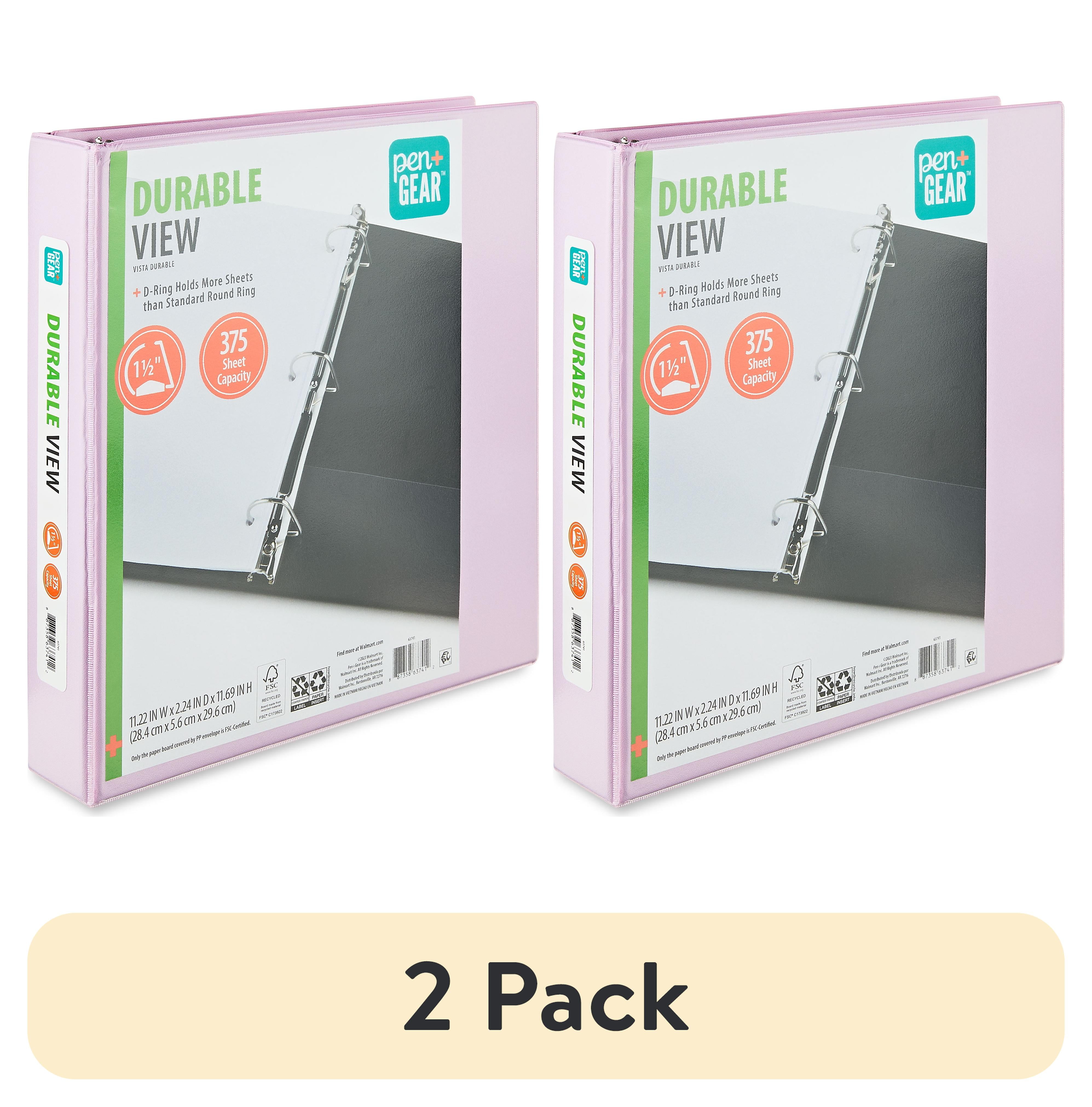 (2 pack) Pen+Gear Durable View 1.5-inch D-Ring Binder, Lilac - Walmart.com