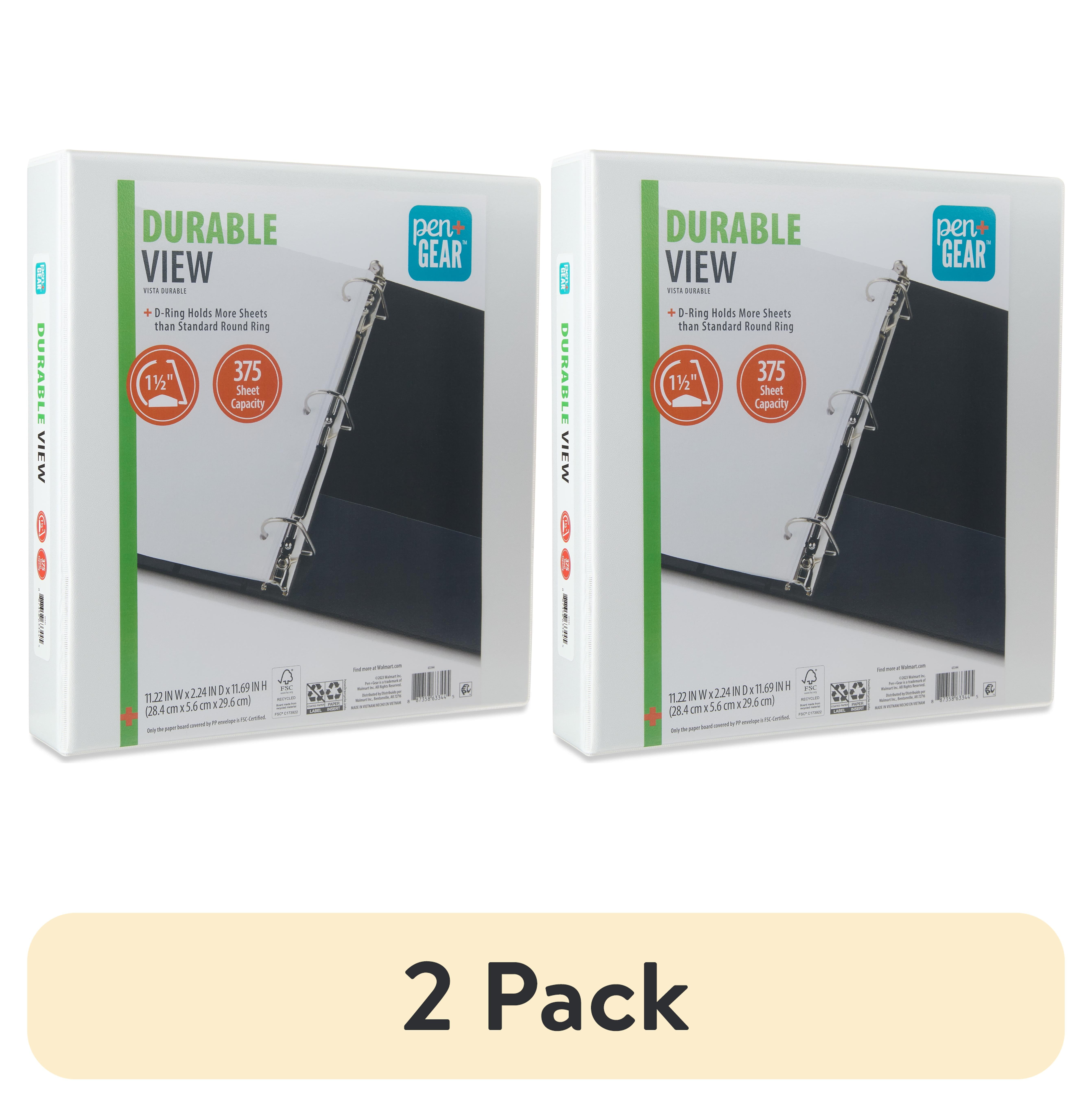 (2 pack) Pen+Gear Durable View 1.5" D-Ring Binder, White - Walmart.com