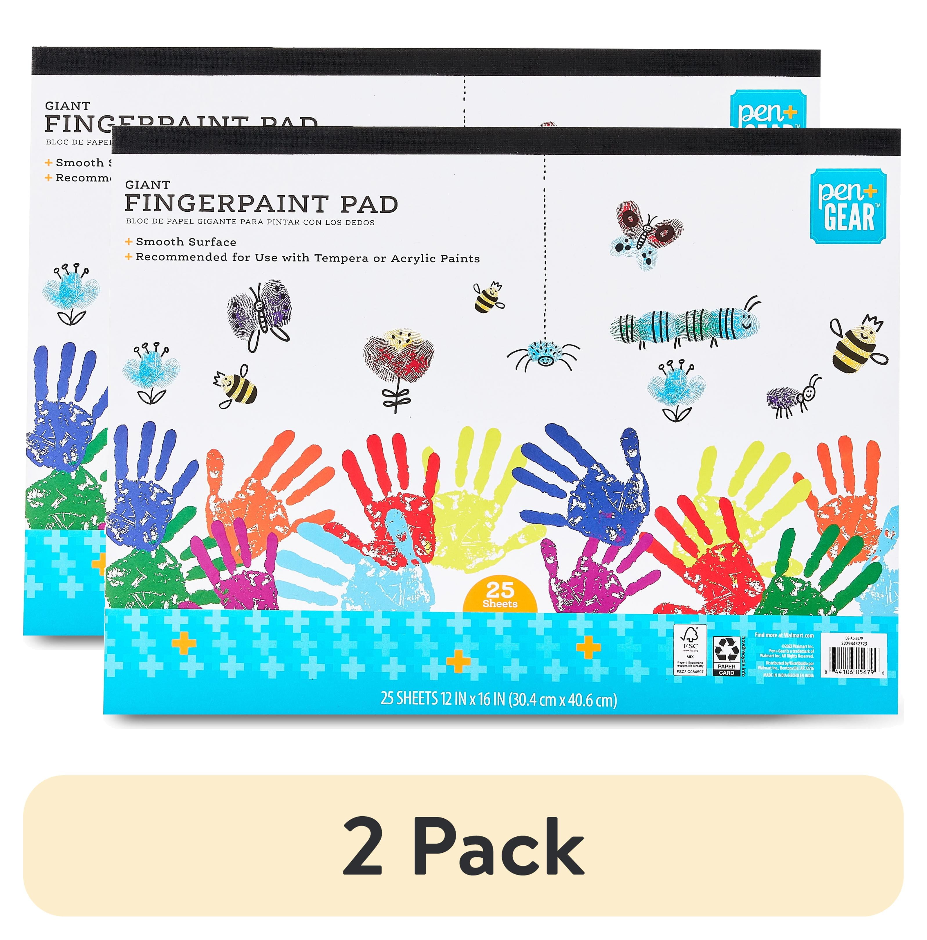 (2 pack) Pen+Gear Giant Fingerpaint Paper Pad 16" x 12" Fingerpaint ...