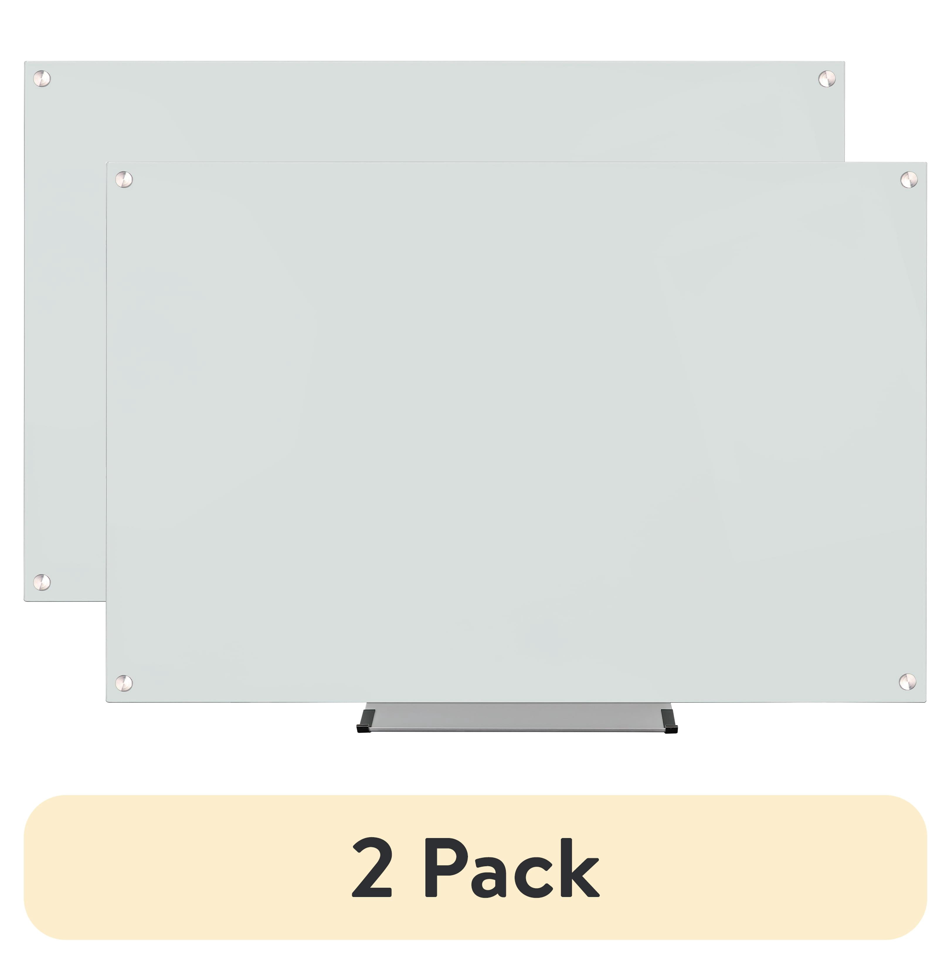 (2 pack) Pen + Gear Glass Magnetic Dry Erase Board, 23” x 35”, White ...