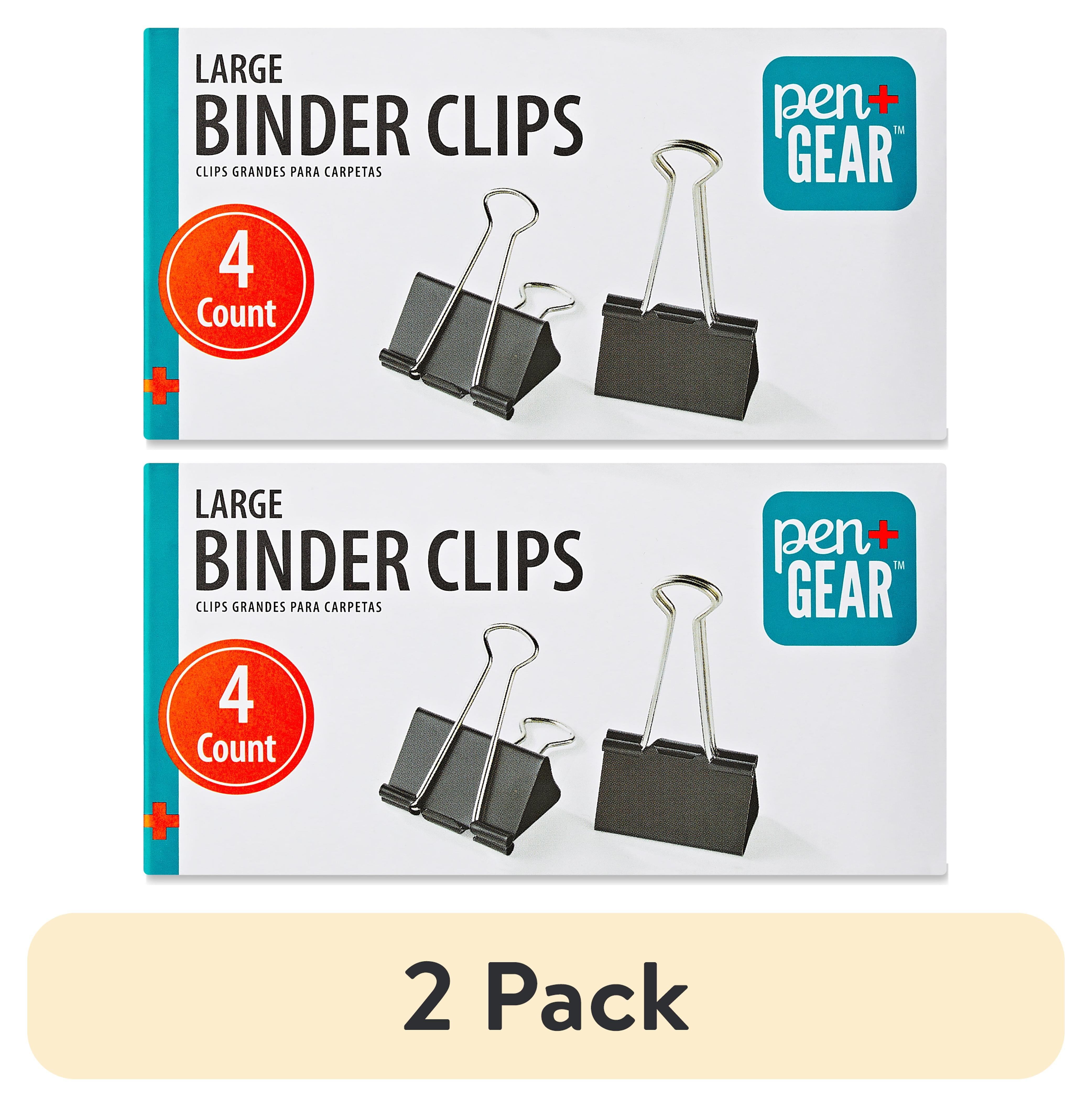 (2 pack) Pen+Gear Large Metal Binder Clips, Black, 4 Count - Walmart.com