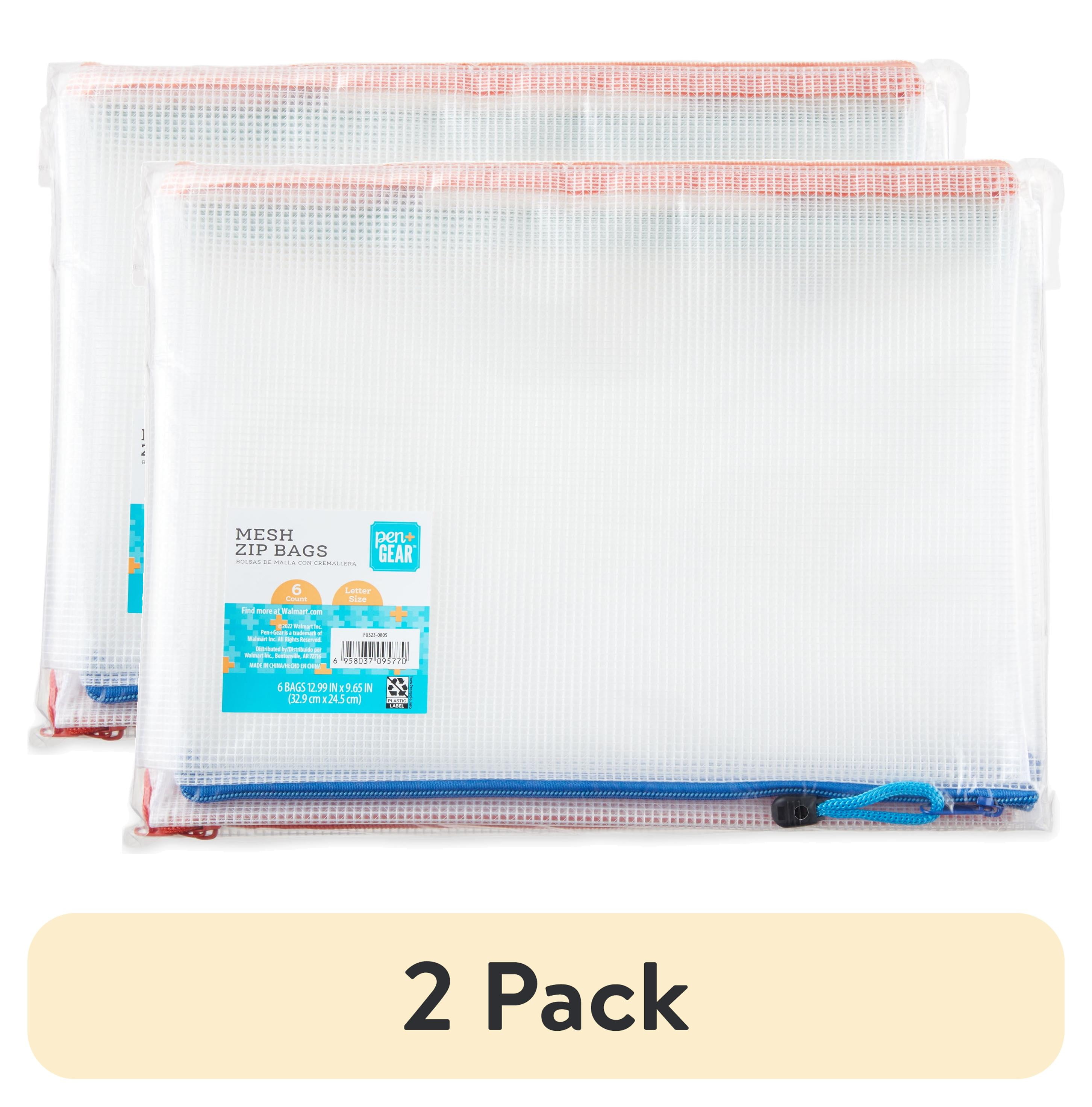 (2 pack) Pen+Gear Letter Size Mesh Zipper Bags, Soft EVA Material ...