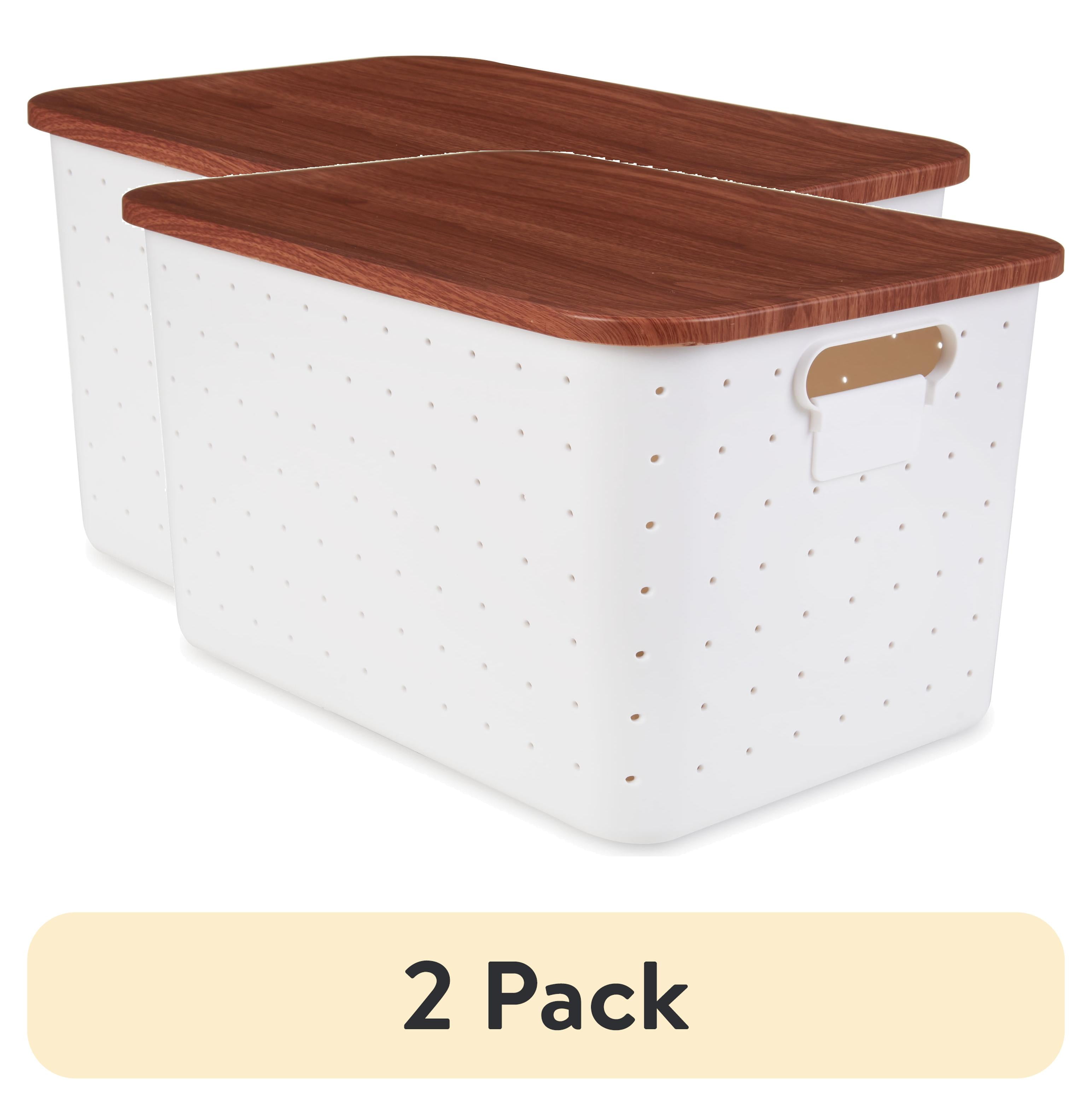 (2 pack) Pen+Gear Plastic Storage Box with Lid, Large, White - Walmart.com