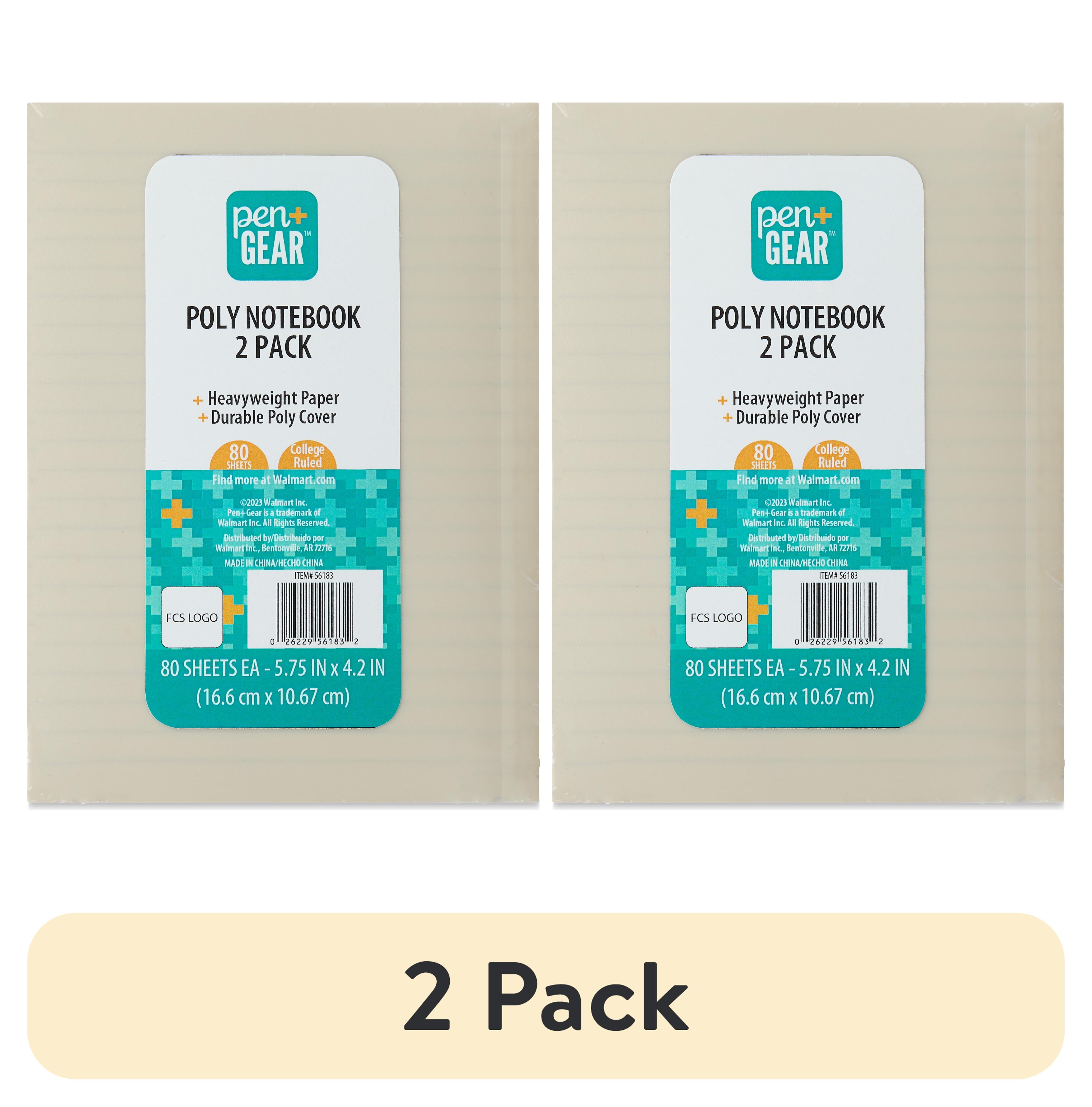 (2 pack) Pen+Gear Poly Notebooks, Black & White, 5.75" x 4.2", 80 Ruled ...