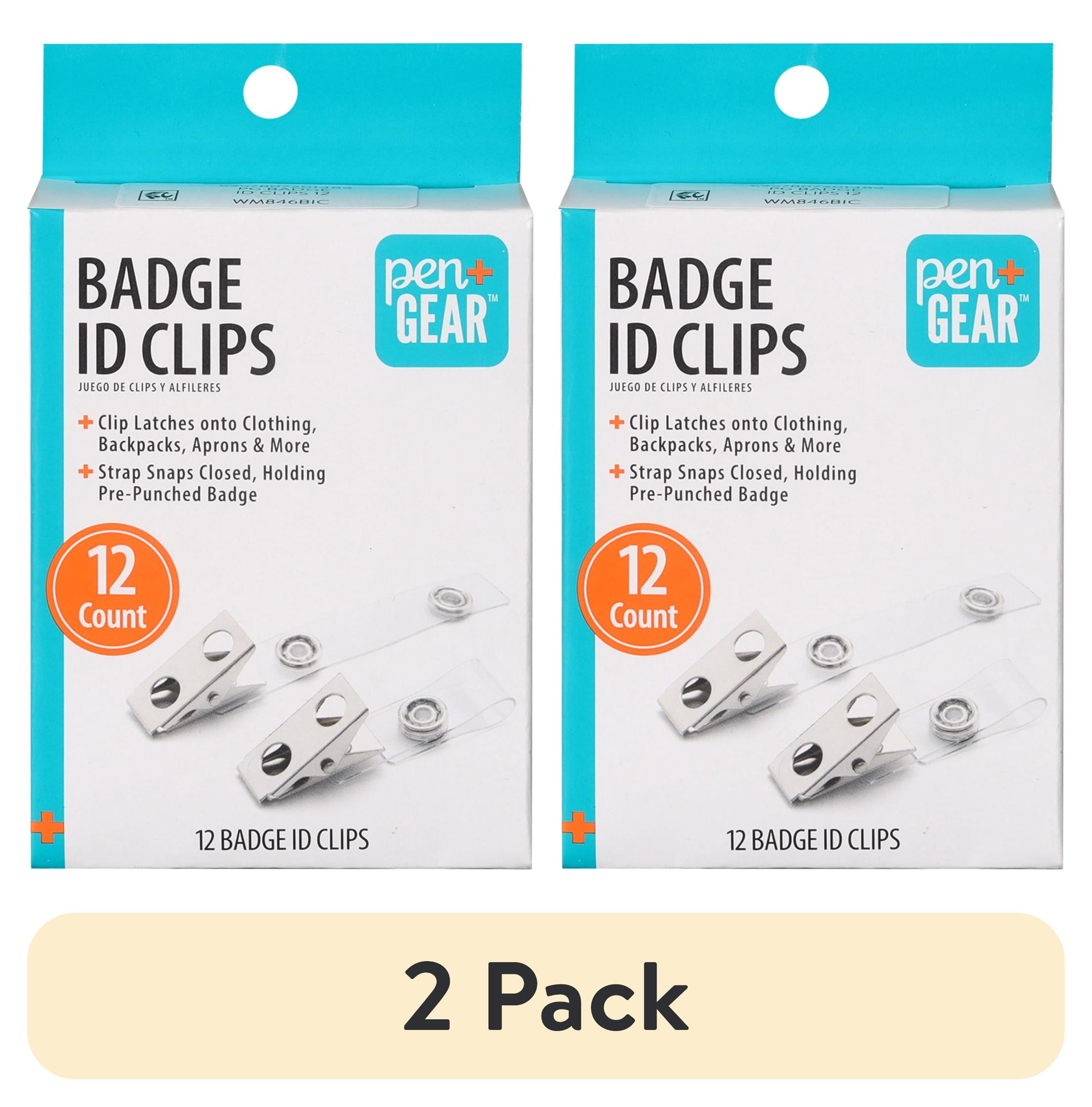 (2 pack) Pen+ Gear Specialist ID Badge Clips with Vinyl Strap and Metal ...