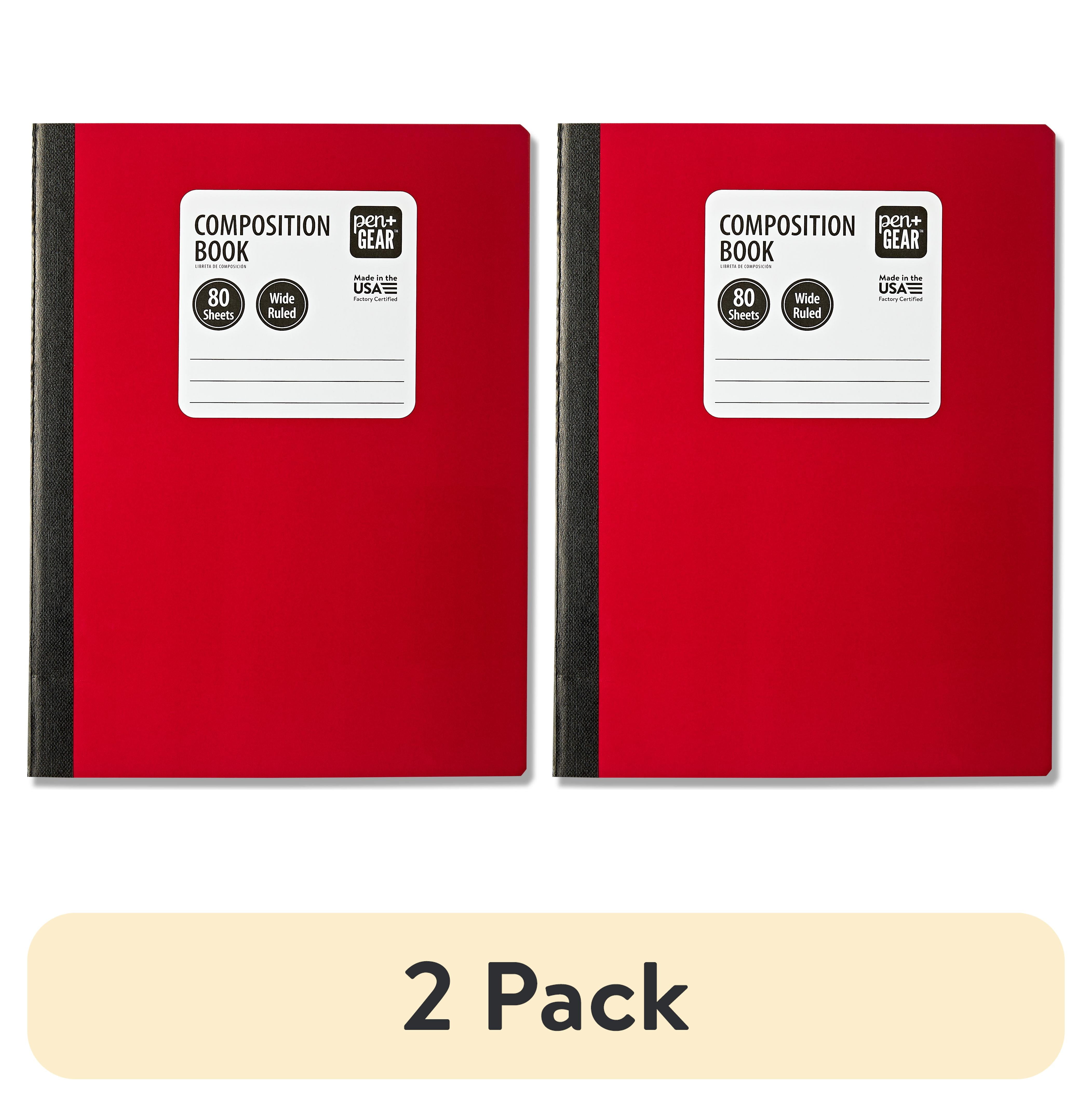 (2 pack) Pen+Gear Wide Ruled Composition Notebooks, 9.75 Inch x 7.5 ...