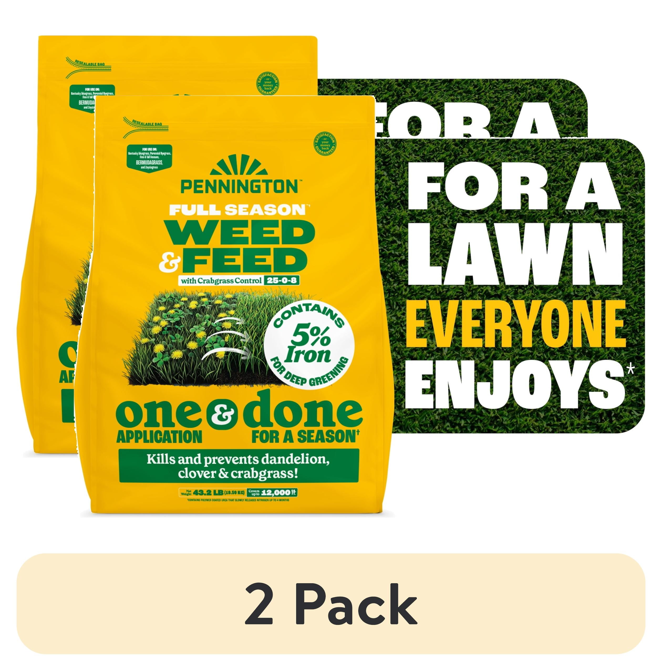 (2 pack) Pennington Weed and Feed Plus Crabgrass Control Lawn Food ...