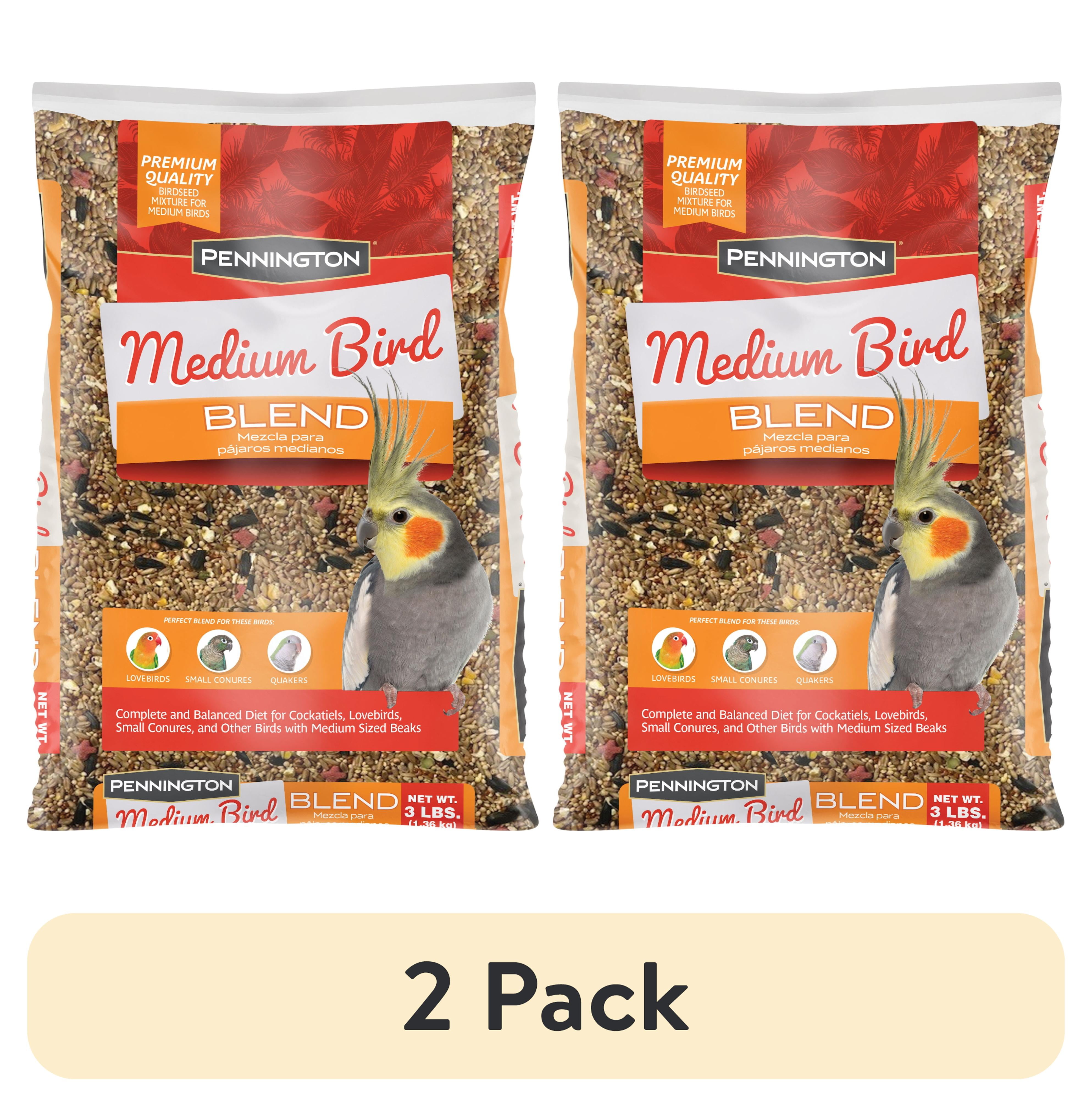 (2 pack) Pennington Medium Bird Blend Bird Food for Cockatiels, Love Birds; 3 lb Bag - Walmart.com