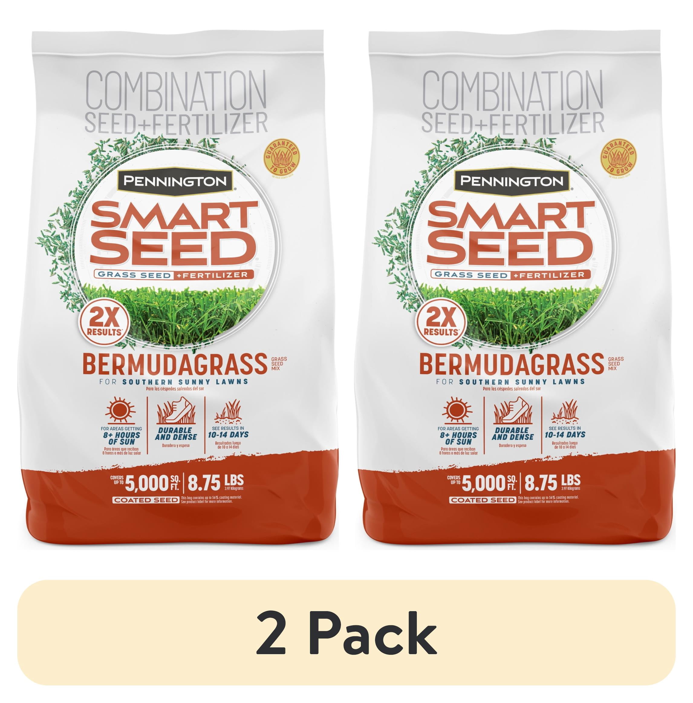(2 pack) Pennington Smart Seed Bermudagrass Grass Seed Mix, for Full ...