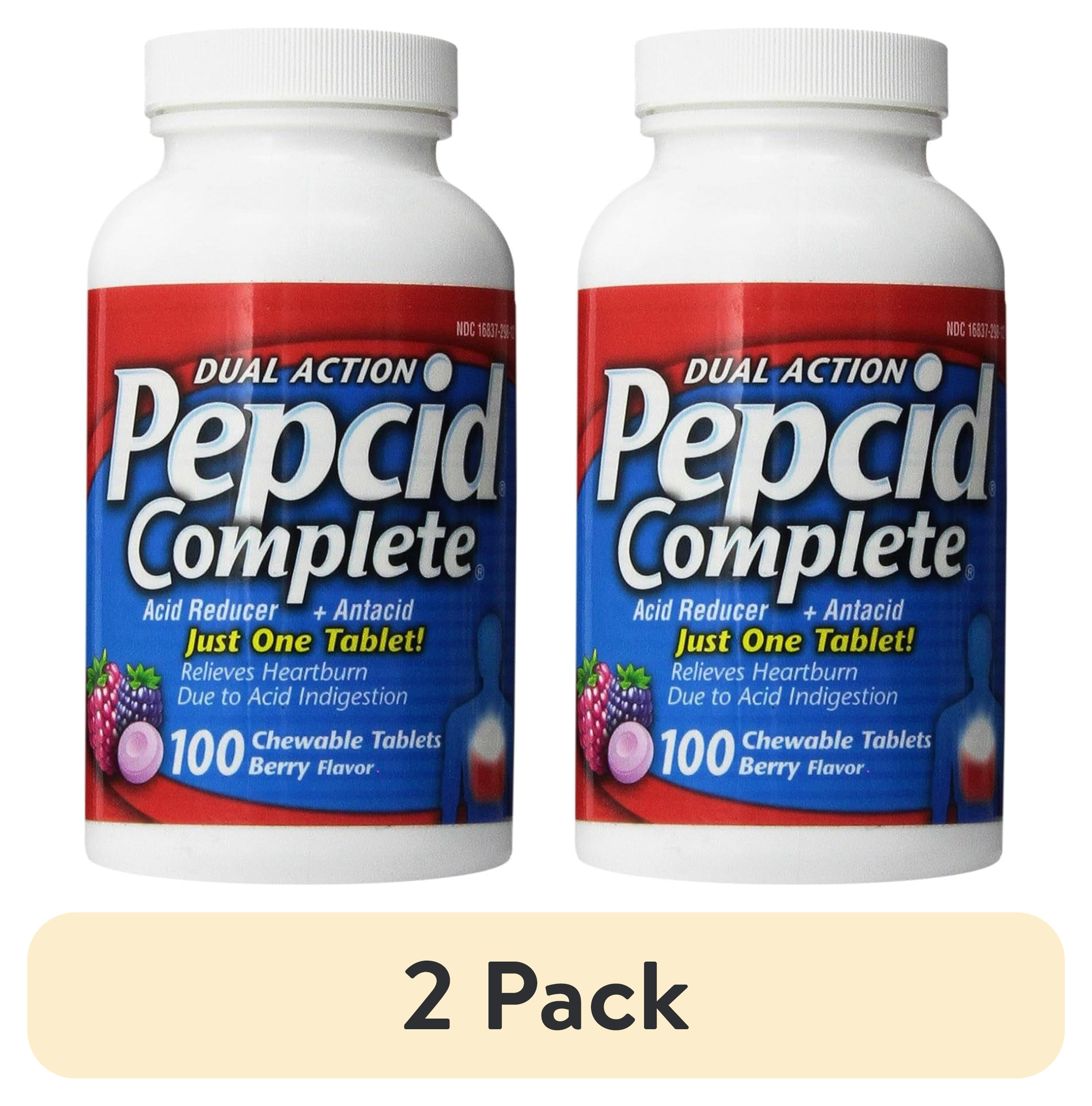 (2 pack) Pepcid Complete Dual Action Acid Reducer and Antacid Chewcap ...