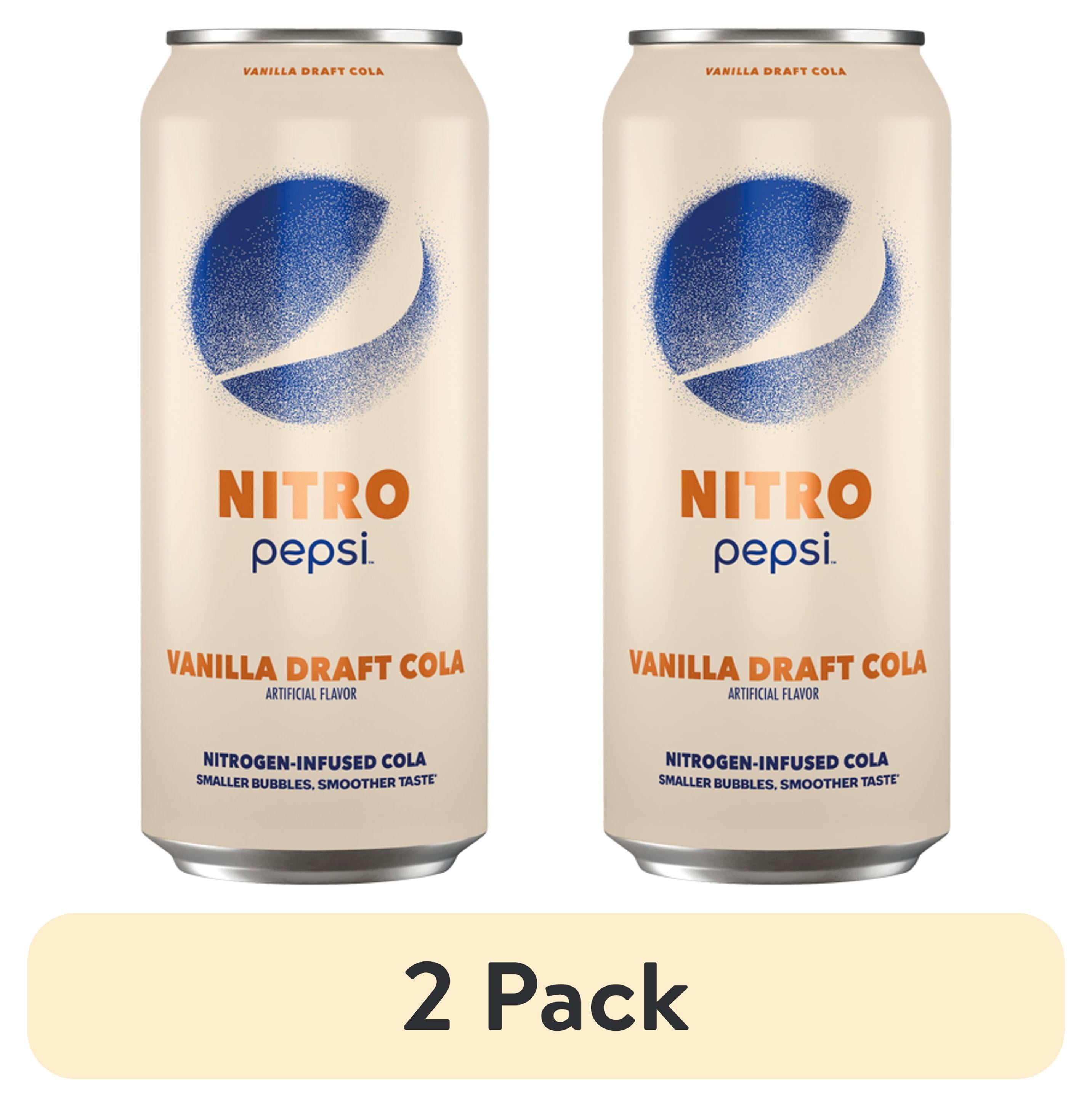(2 pack) Pepsi Nitro Vanilla Draft Cola, Soda Pop, 13.65 fl oz Can ...