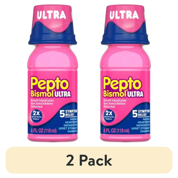 (2 pack) Pepto Bismol Ultra Liquid, Upset Stomach & Diarrhea Relief ...
