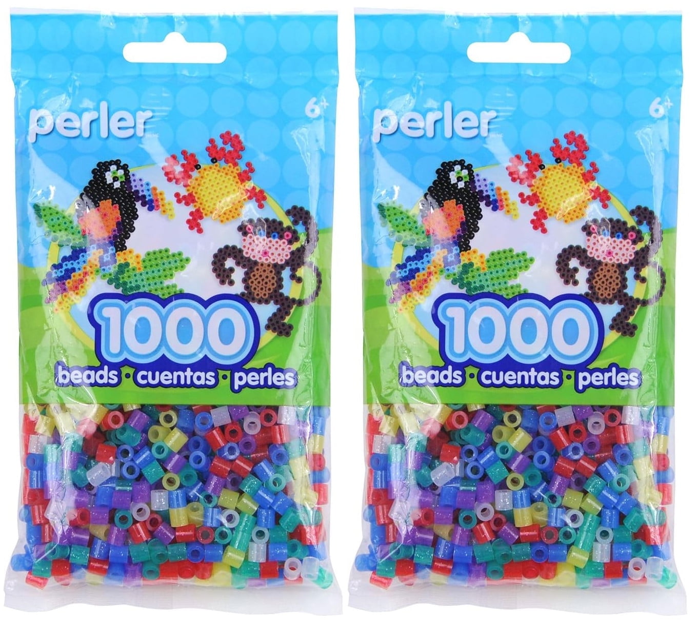 2-pack - Perler Beads 1,000/Pkg - Glitter Mix - Walmart.com